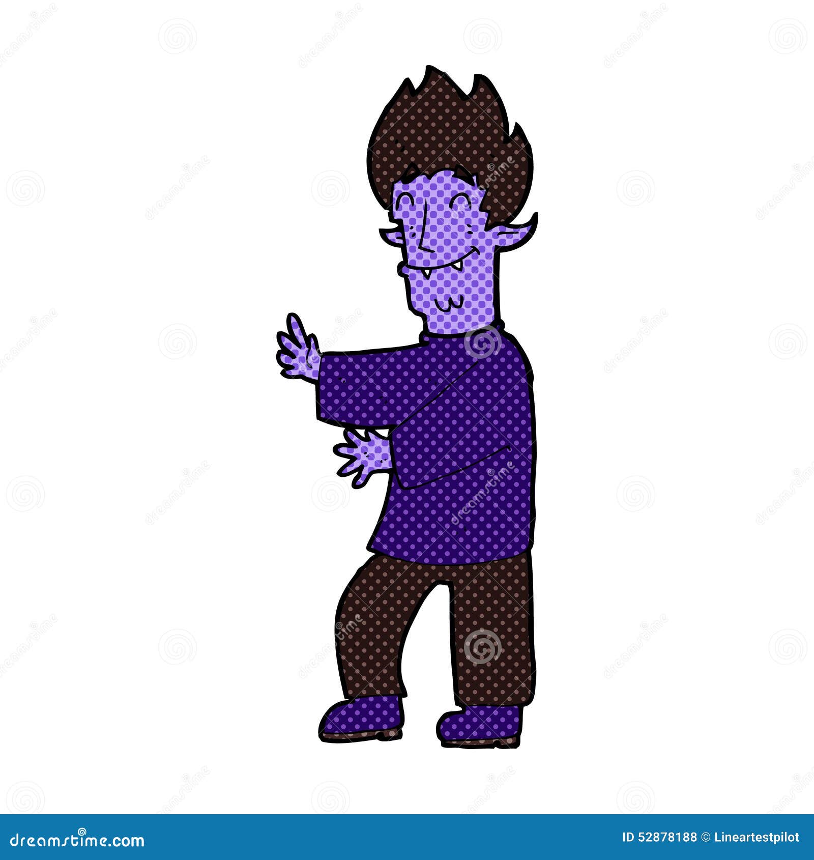 Comic Cartoon Excited Vampire Stock Illustration - Illustration of male ...