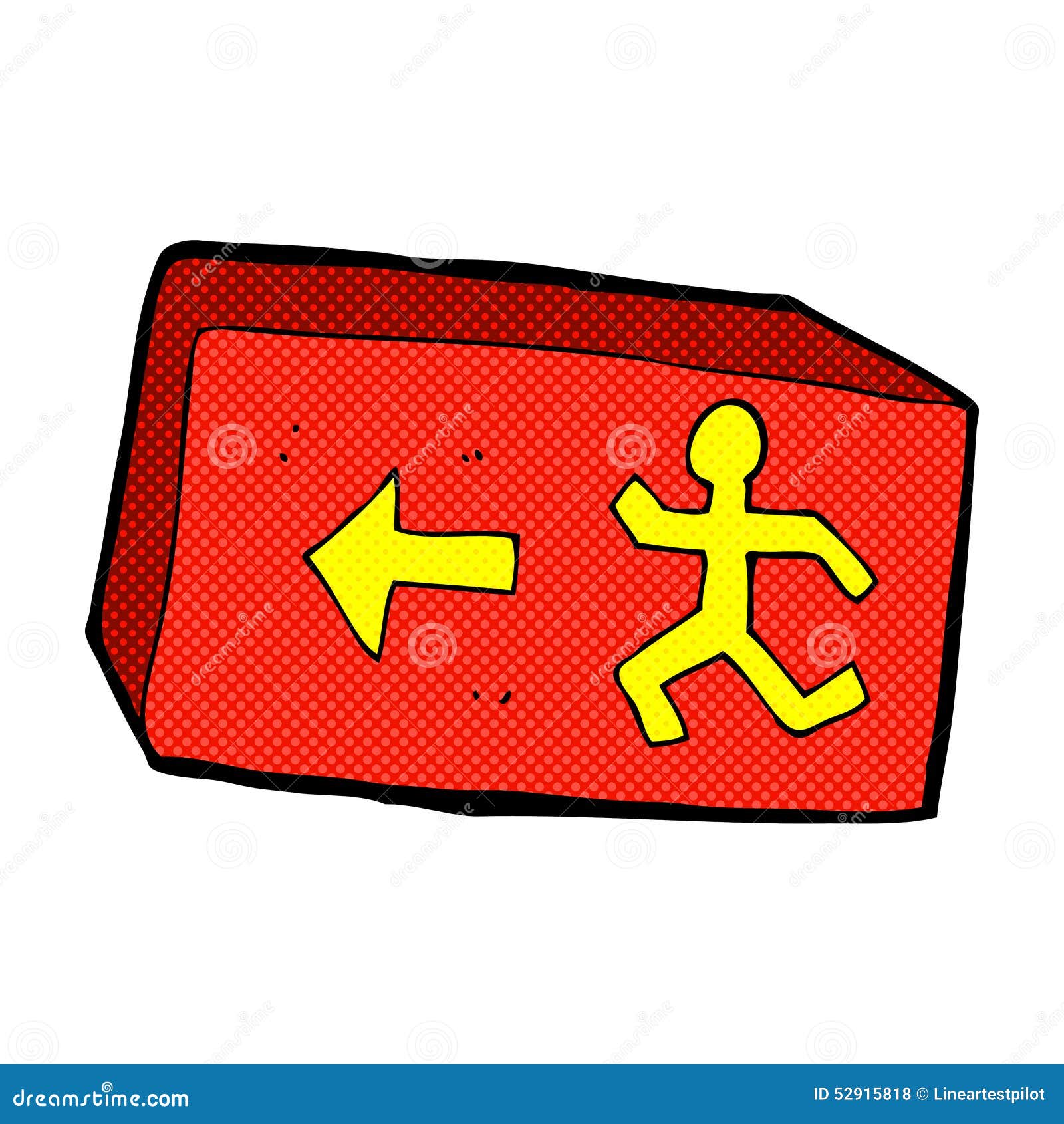 Comic cartoon exit sign stock illustration. Illustration of exit - 52915818