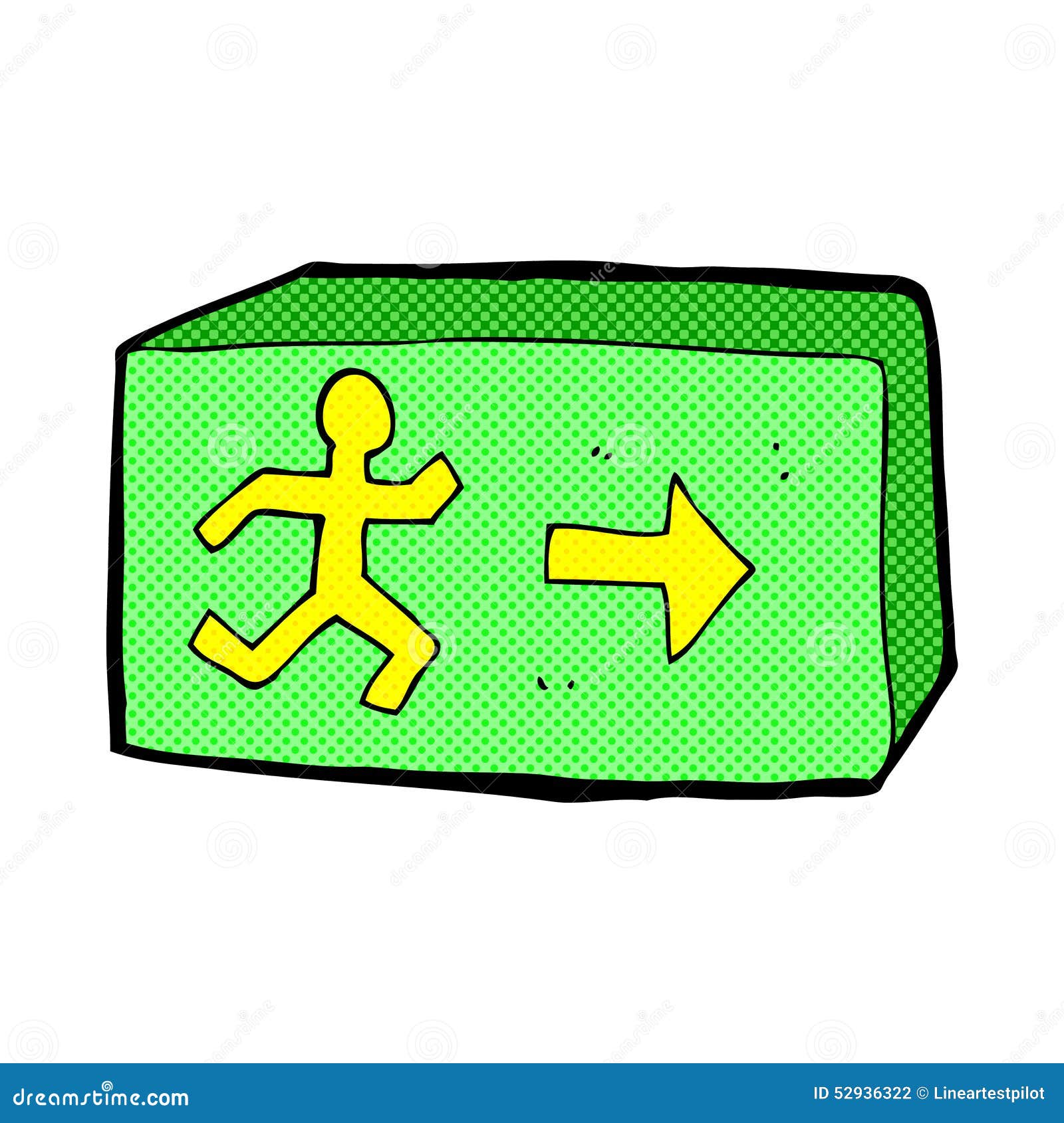 Comic cartoon exit sign stock illustration. Illustration of character ...