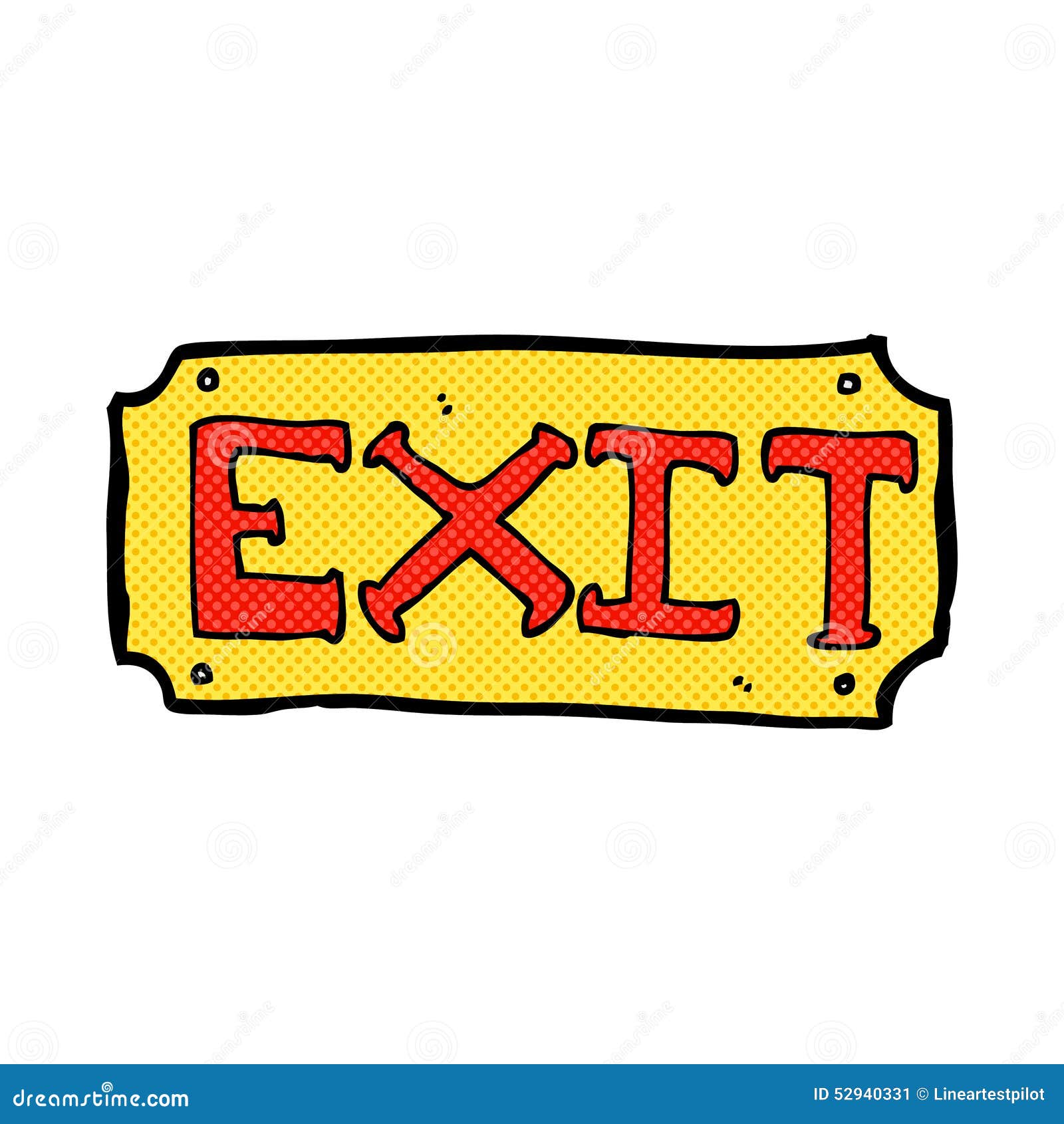 Comic Cartoon Exit Sign Royalty-Free Stock Photo | CartoonDealer.com ...