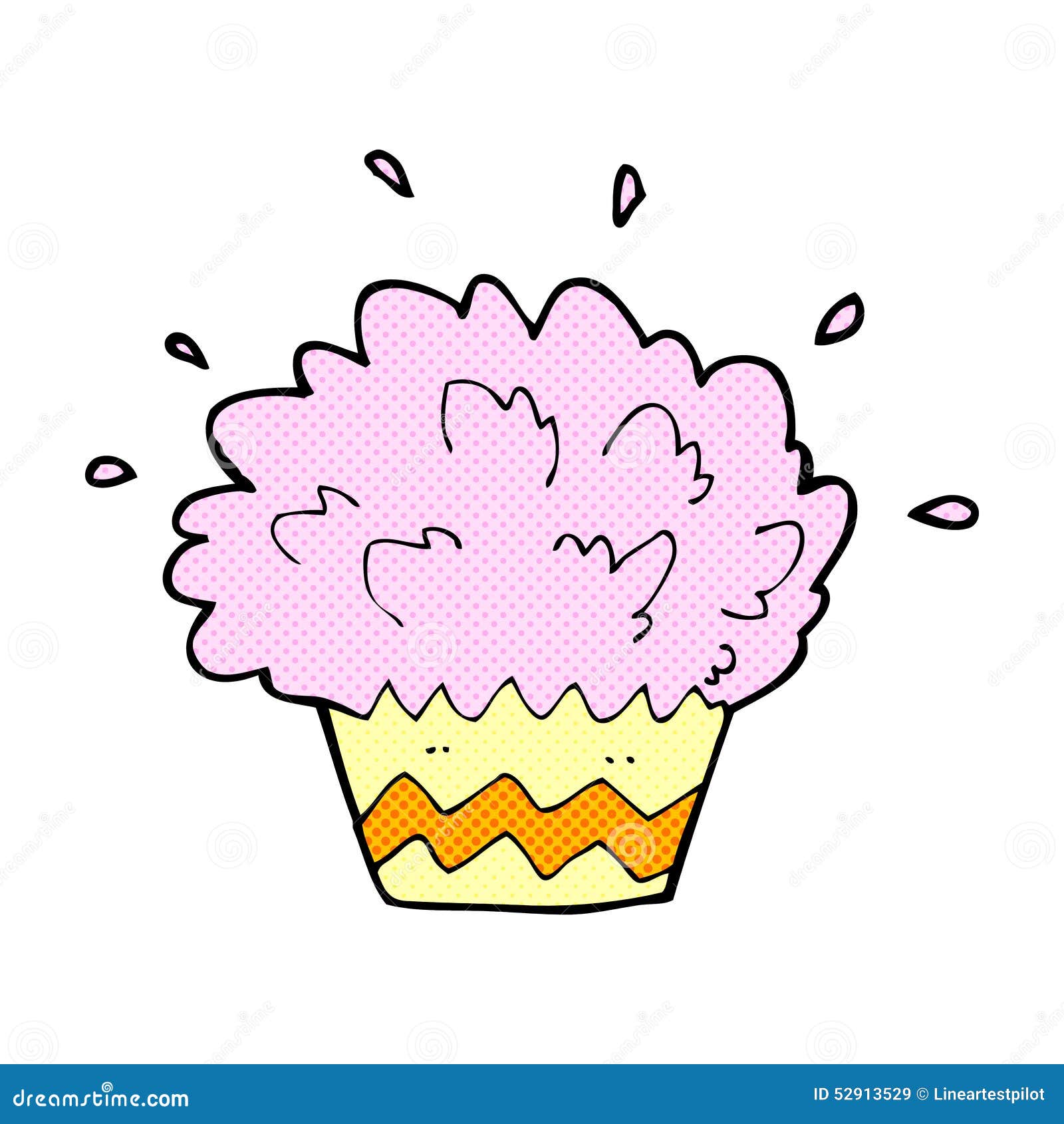 Comic Cartoon Exploding Cupcake Stock Illustration - Illustration of ...