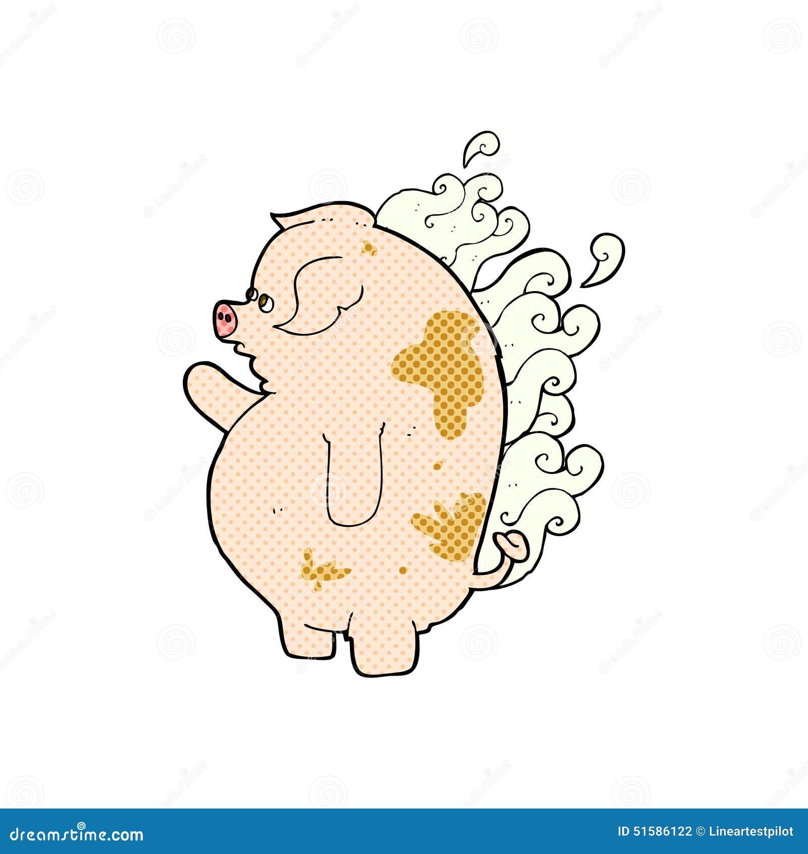 Comic Cartoon Fat Smelly Pig Stock Illustration - Illustration of drawn ...