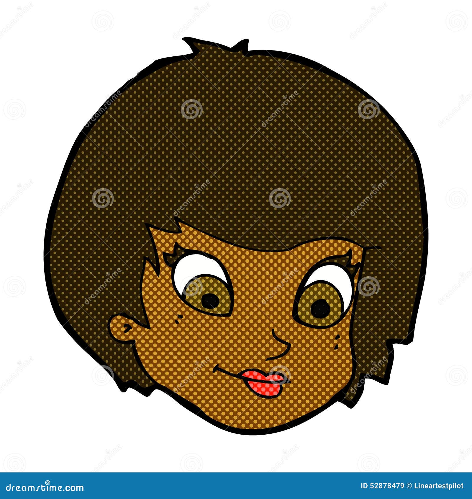 Comic cartoon female face stock illustration. Illustration of print ...