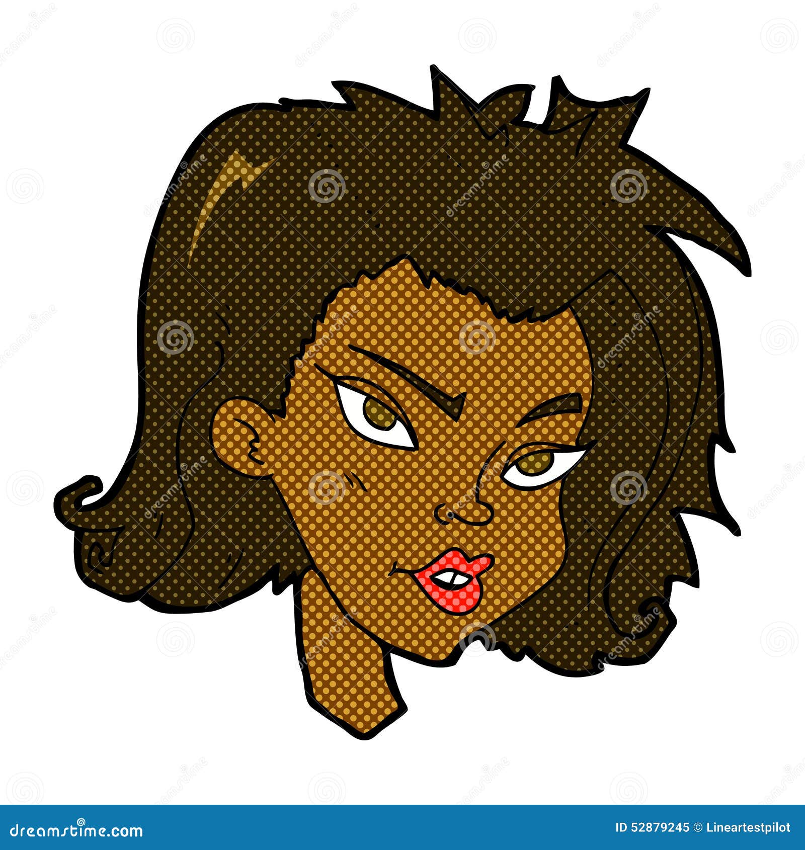 Comic cartoon female face stock illustration. Illustration of funny ...