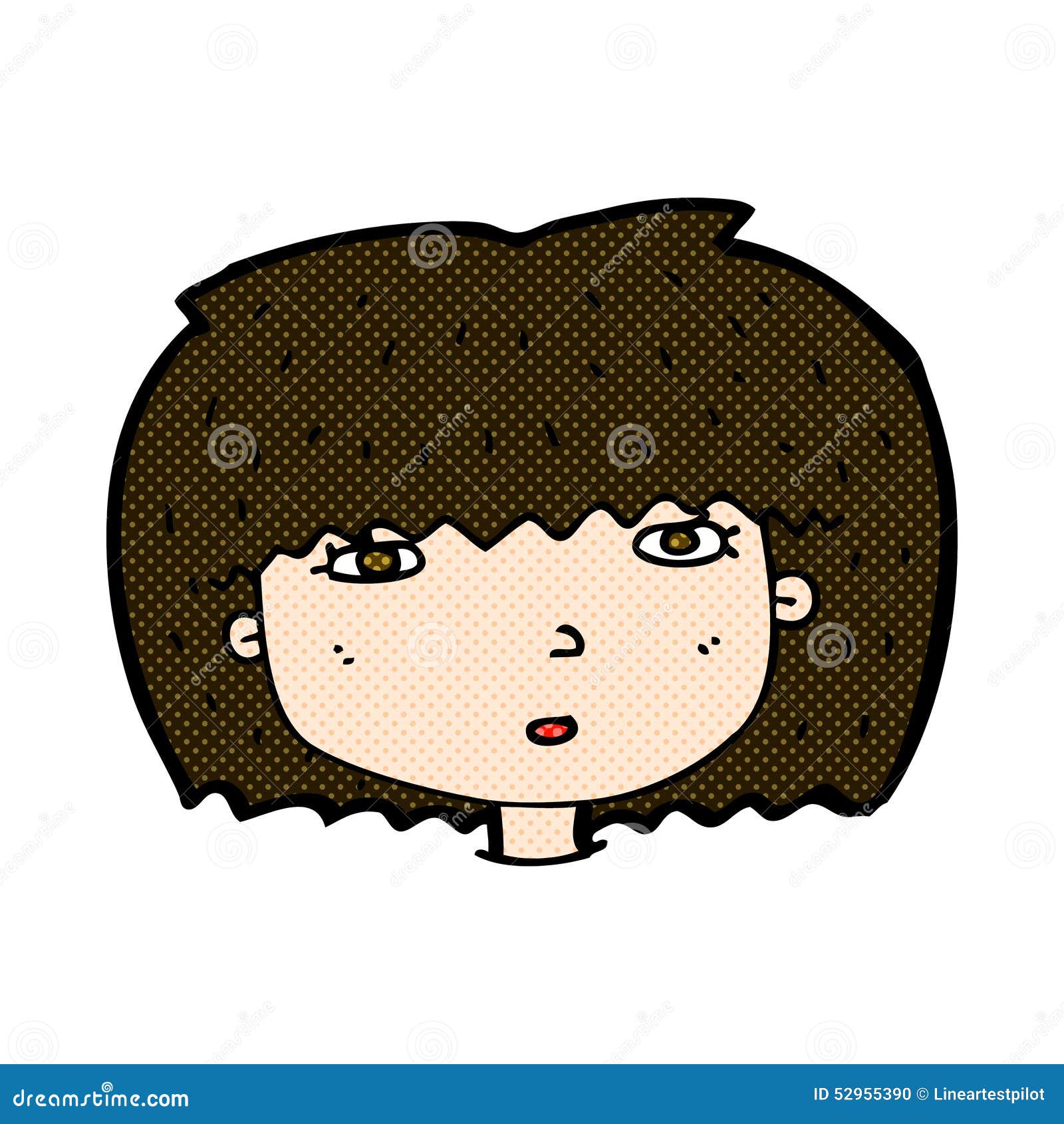 Comic cartoon female face stock illustration. Illustration of clip ...