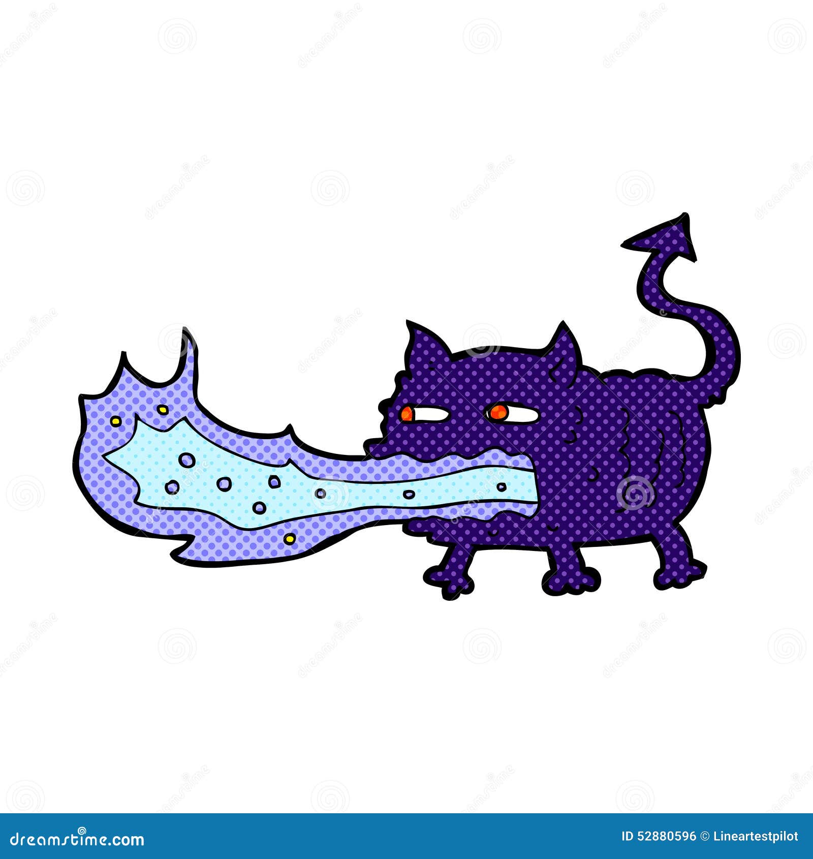 Comic Cartoon Fire Breathing Imp Stock Illustration - Illustration of ...