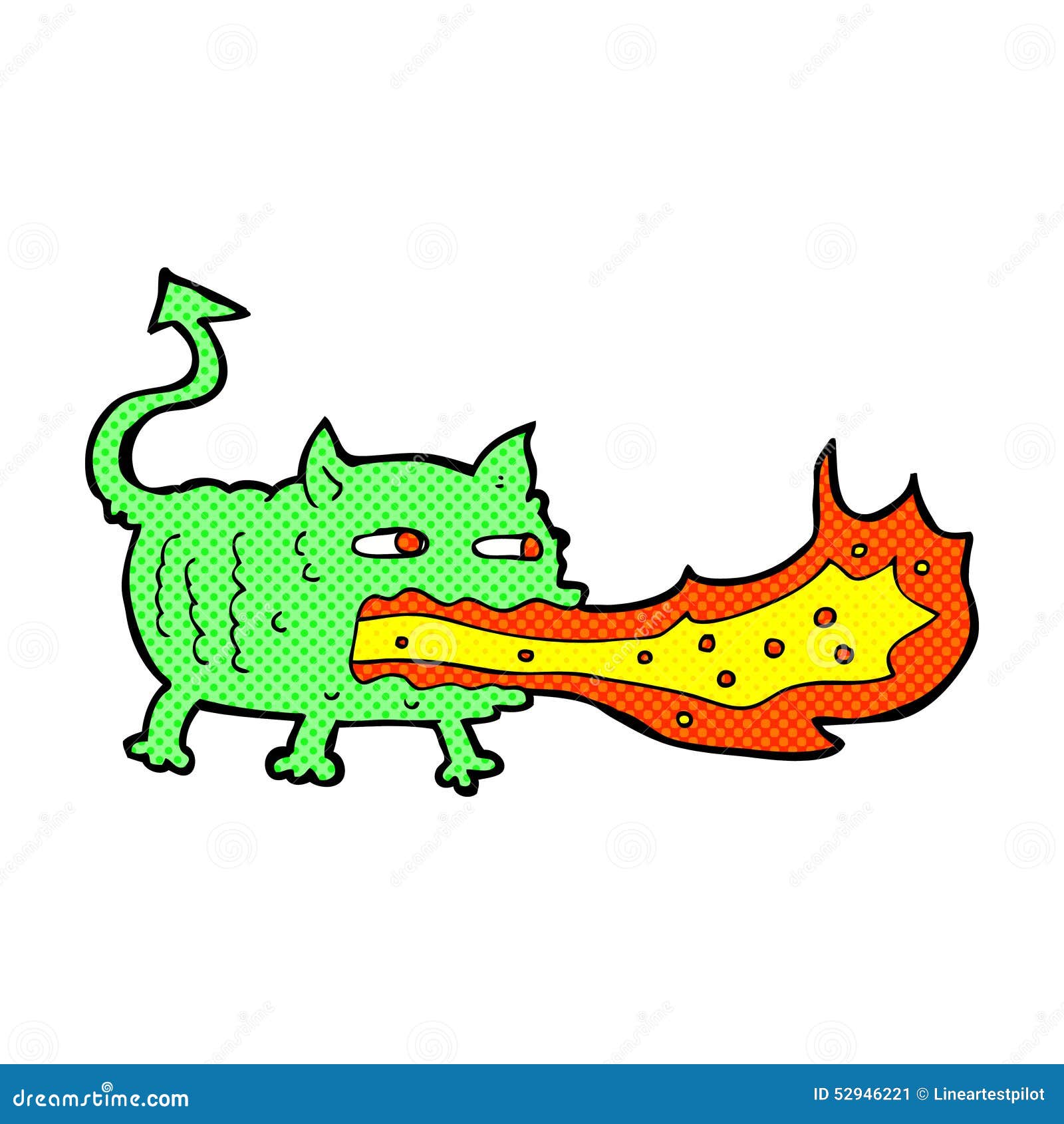 Comic Cartoon Fire Breathing Imp Stock Illustration - Illustration of ...