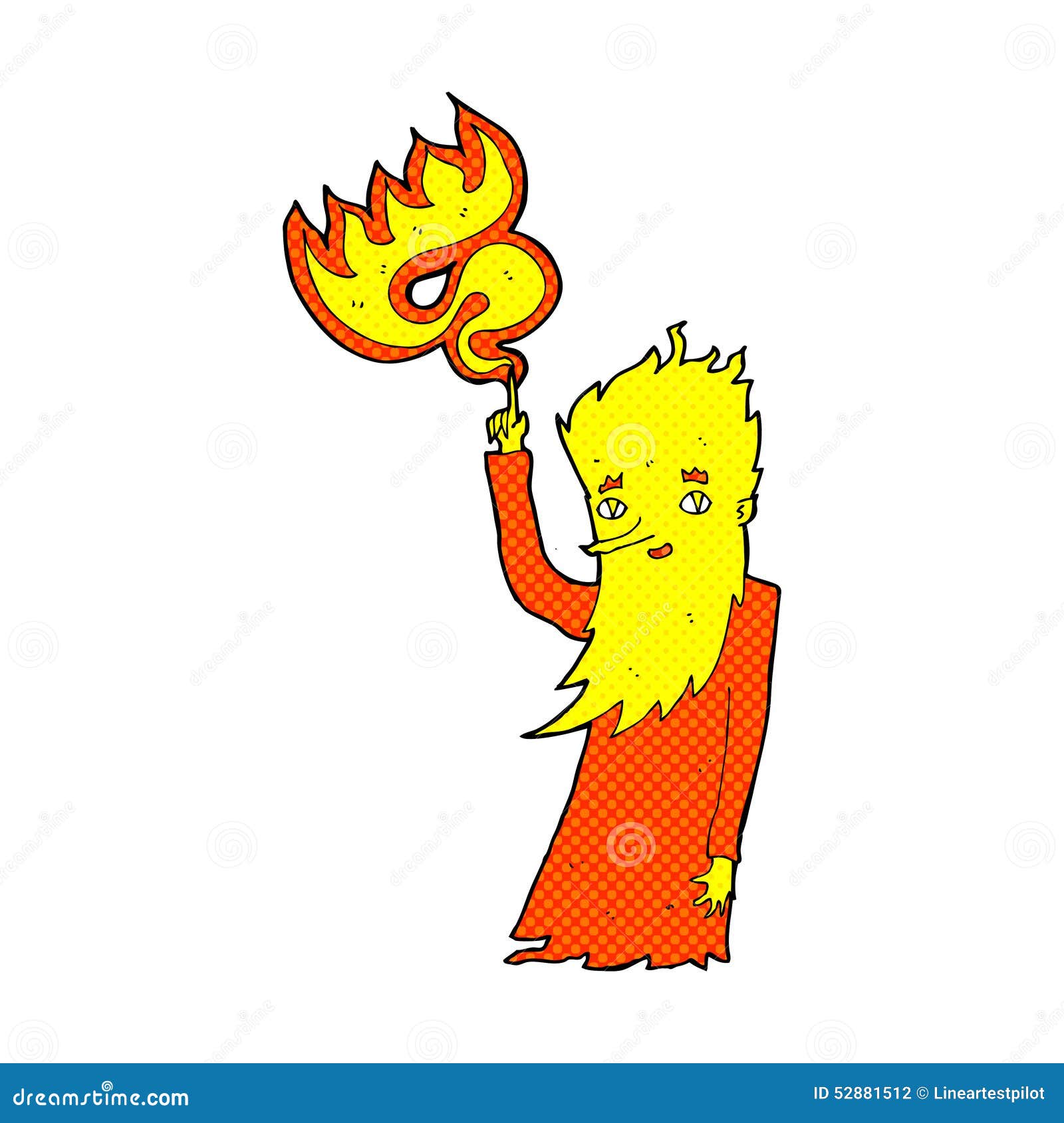 Comic cartoon fire spirit stock illustration. Illustration of happy ...