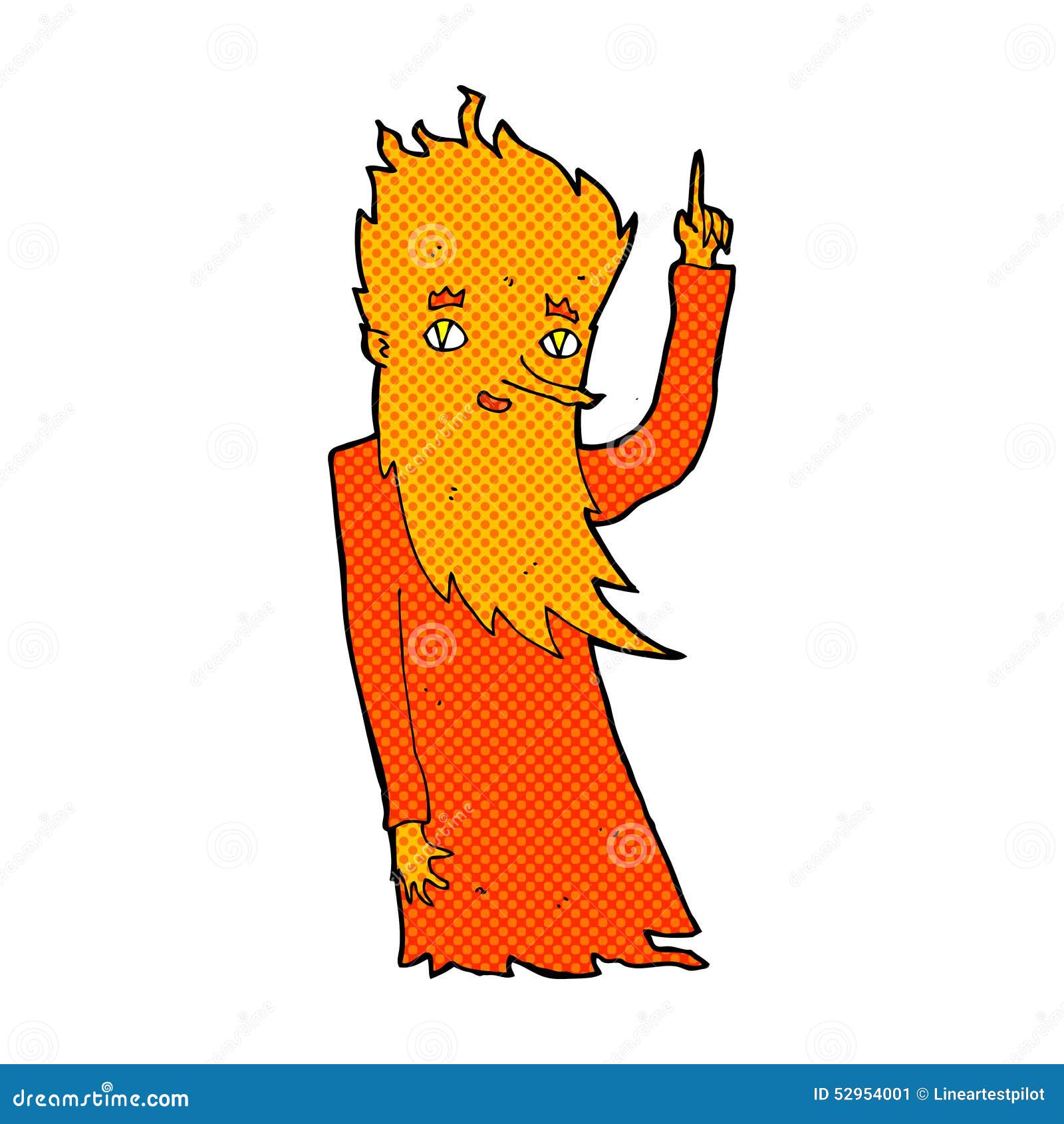 Comic cartoon fire spirit stock illustration. Illustration of creature ...