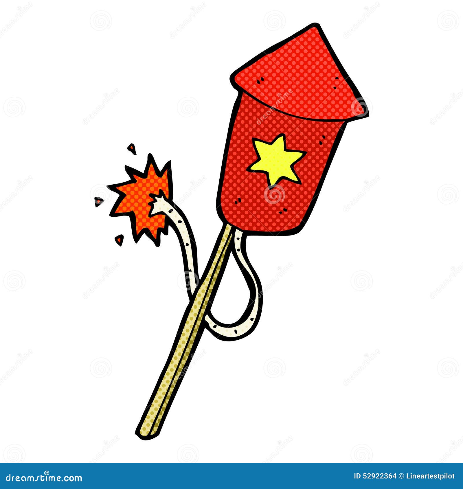 Comic Cartoon Firework with Burning Fuse Stock Illustration ...