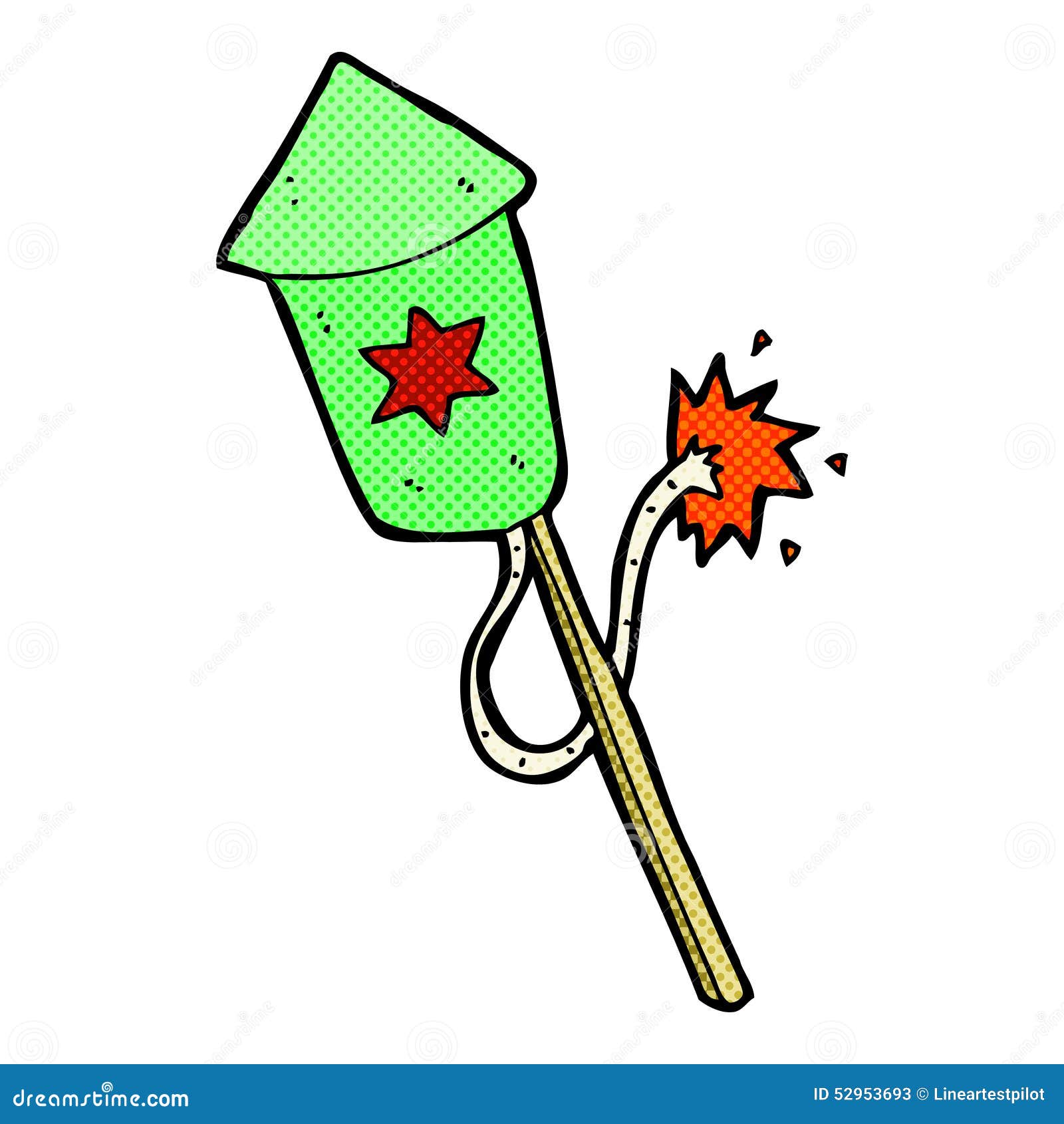 Comic Cartoon Firework with Burning Fuse Stock Illustration ...