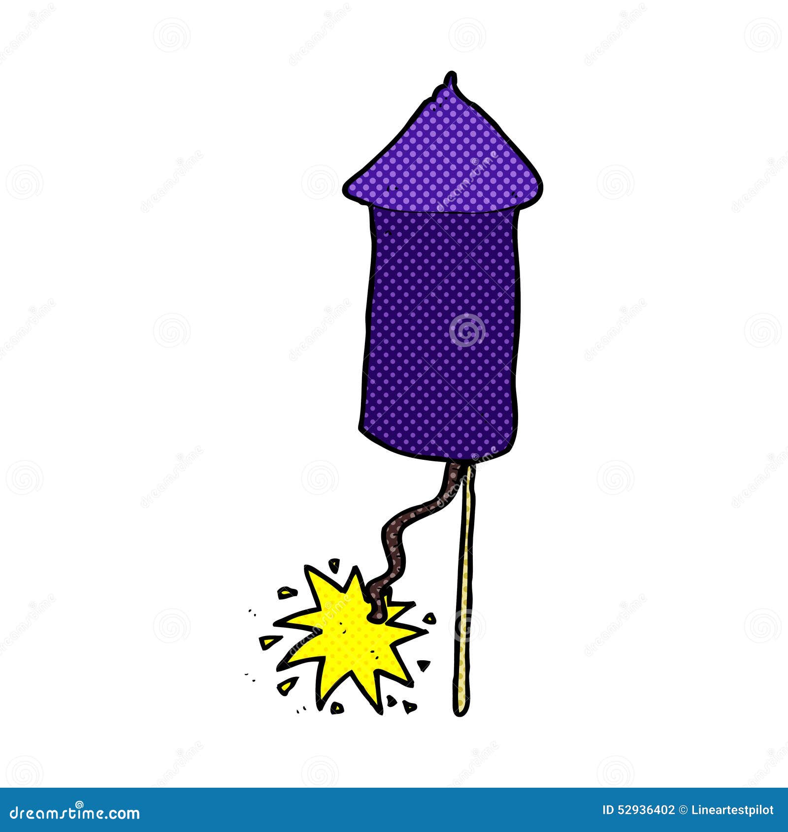 Comic cartoon firework stock illustration. Illustration of retro - 52936402