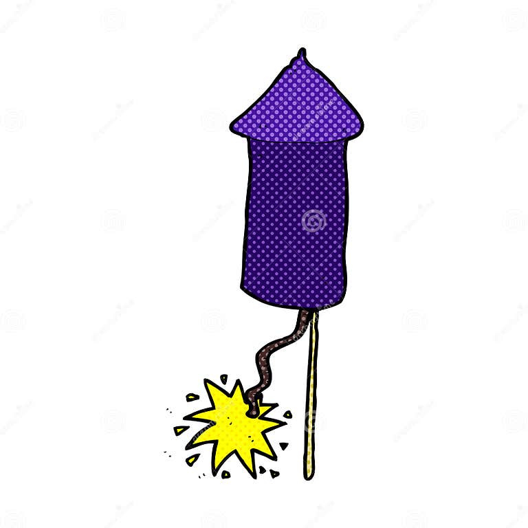 Comic cartoon firework stock illustration. Illustration of retro - 52936402