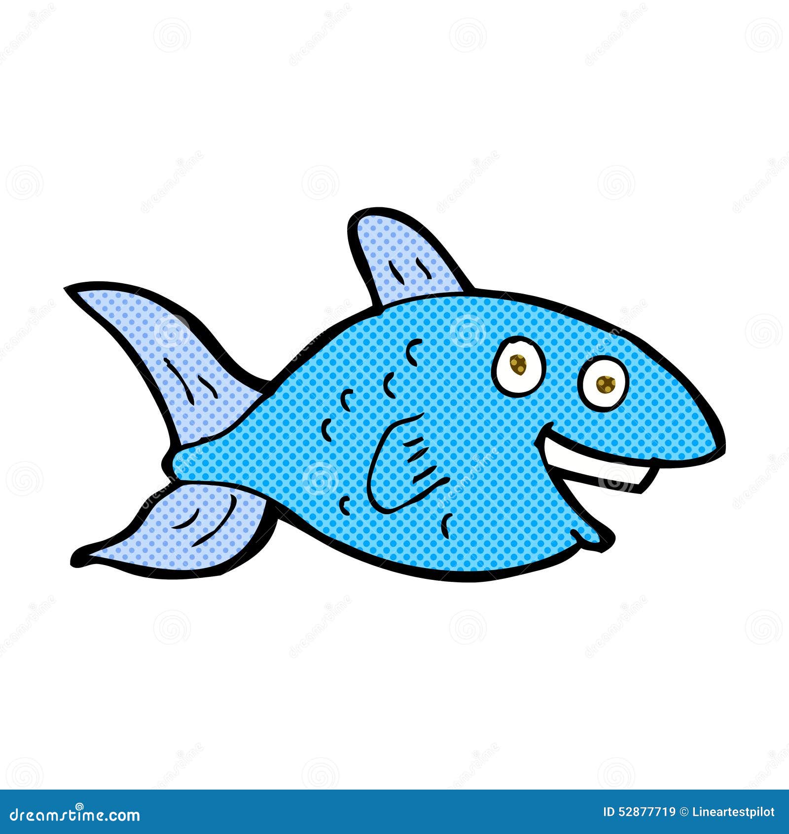 Comic cartoon fish stock illustration. Illustration of character - 52877719