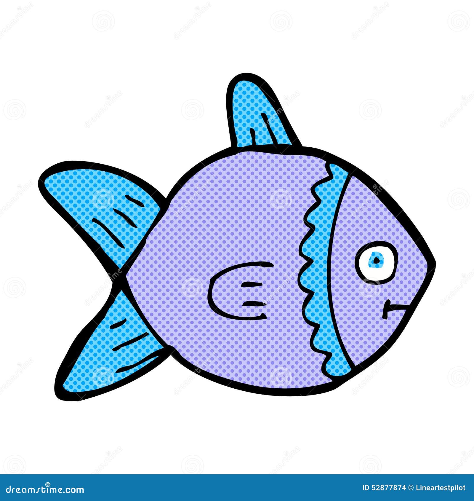 Comic cartoon fish stock illustration. Illustration of clip - 52877874