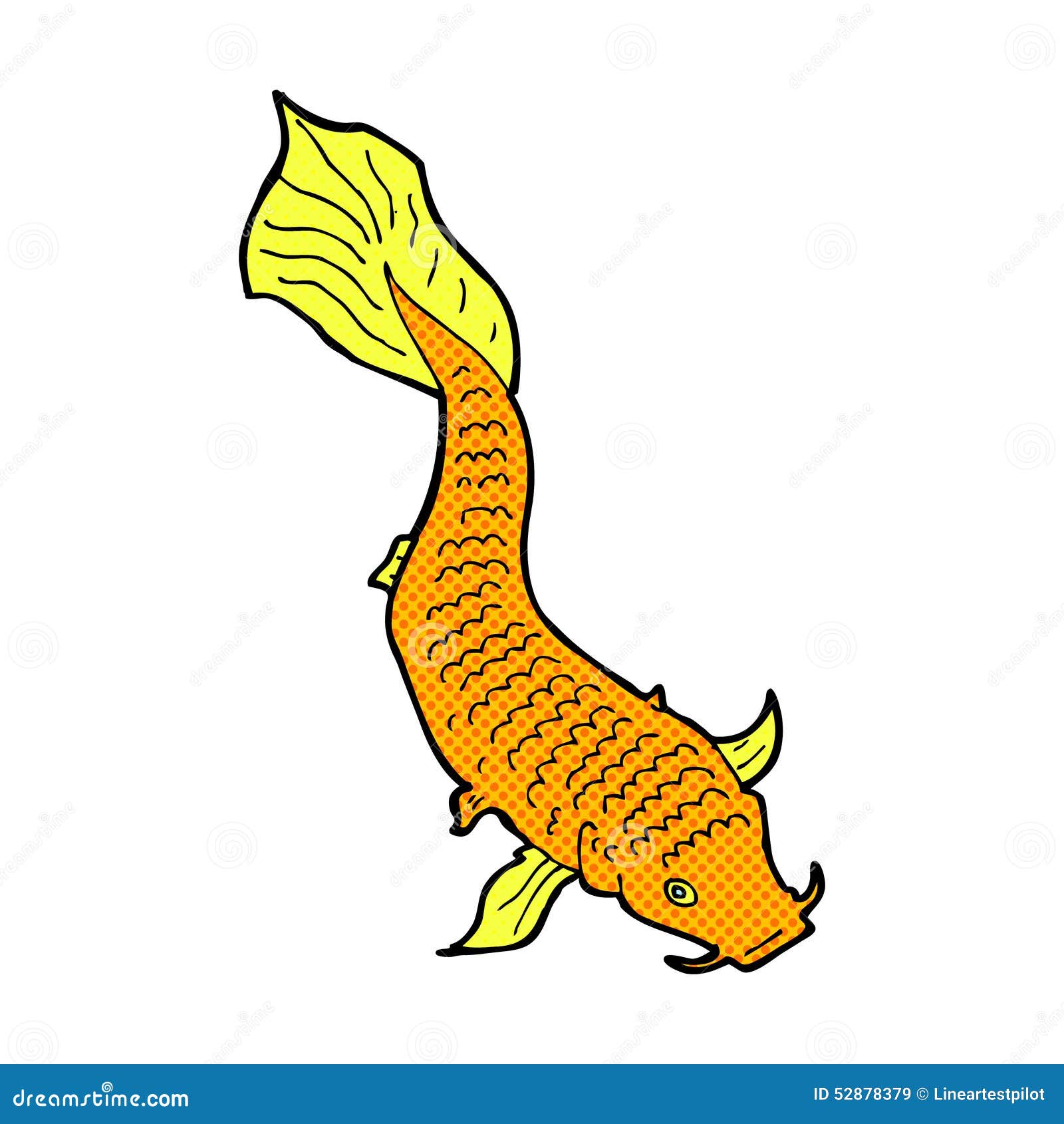 Comic cartoon fish stock illustration. Illustration of book - 52878379
