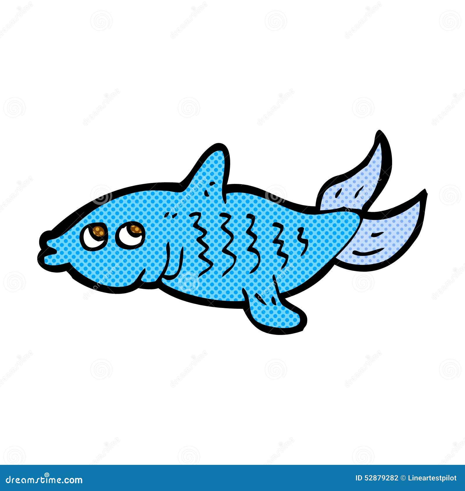 Comic cartoon fish stock illustration. Illustration of fish - 52879282