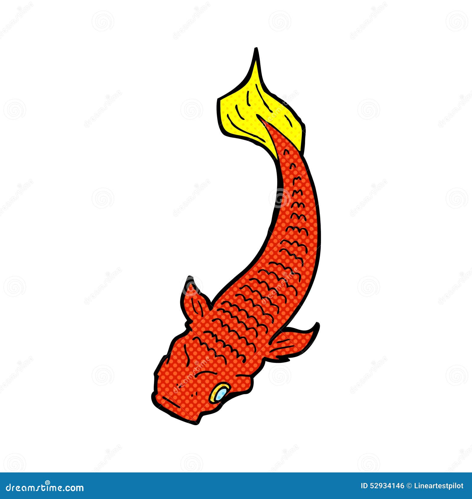 Comic cartoon fish stock illustration. Illustration of goldfish - 52934146