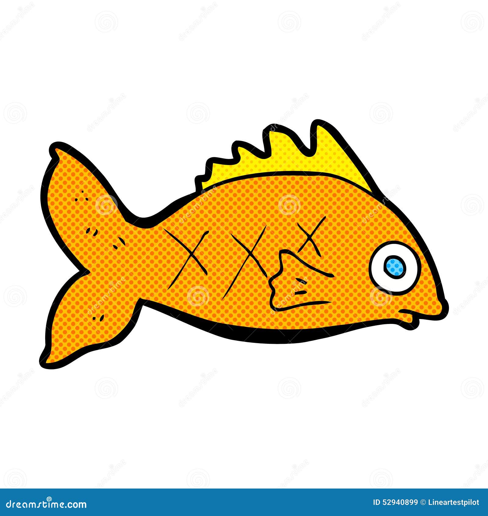 Comic cartoon fish stock illustration. Illustration of retro - 52940899