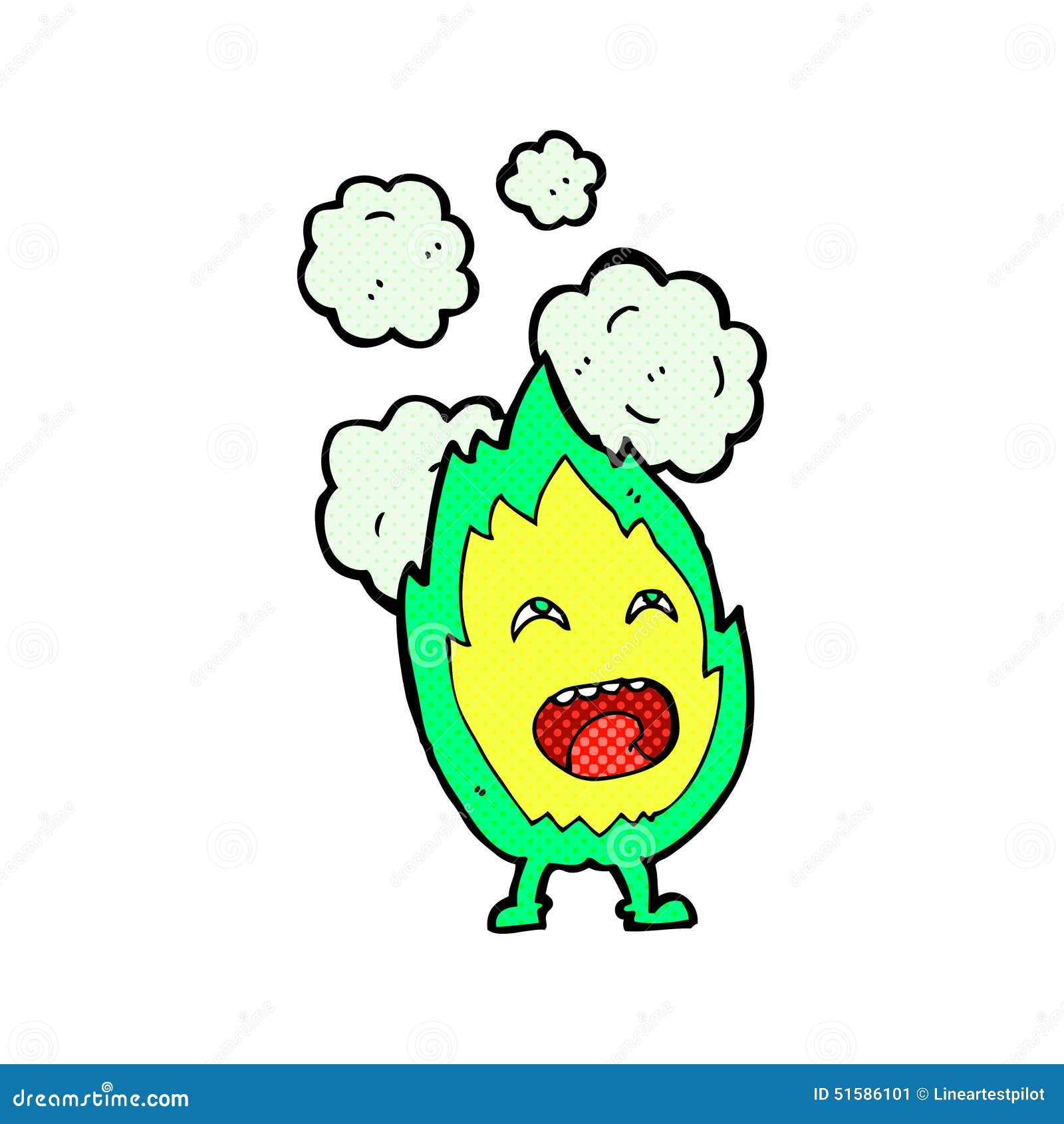 Comic Cartoon Flame Character Stock Illustration - Illustration of ...