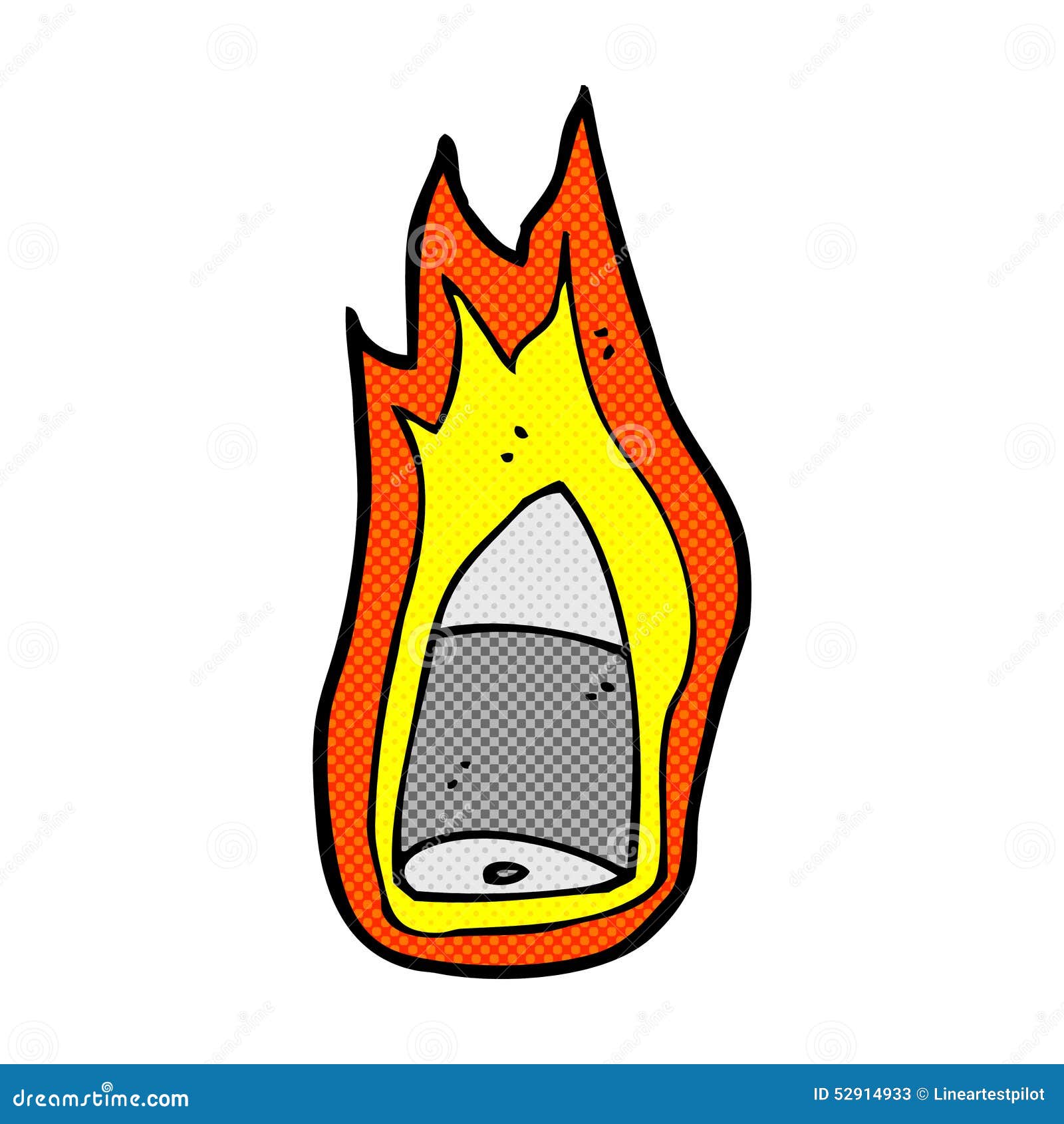 Comic Cartoon Flaming Bullet Stock Illustration - Illustration of print ...