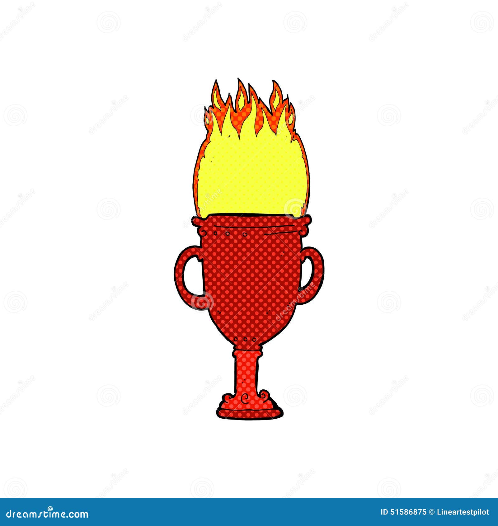 Comic Cartoon Flaming Trophy Stock Illustration - Illustration of book ...