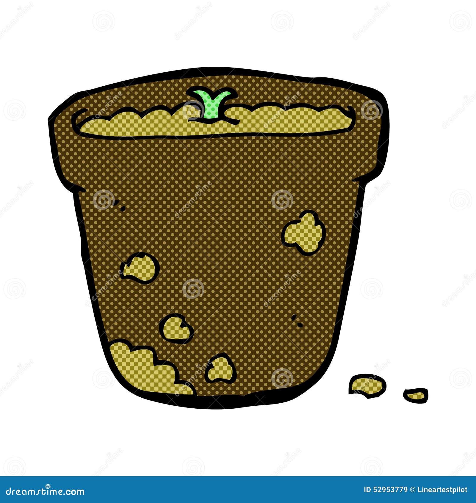 Comic cartoon flower pot stock illustration. Illustration of retro ...