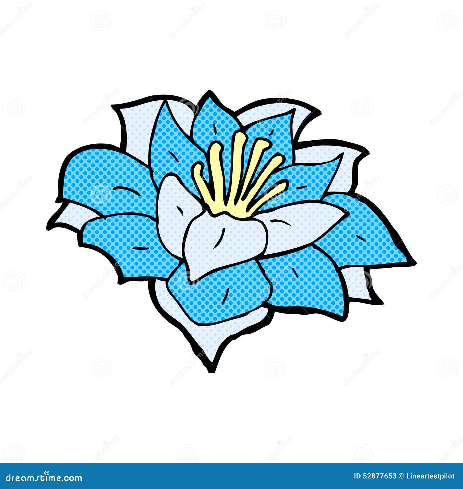Comic cartoon flower stock illustration. Illustration of print - 52877653