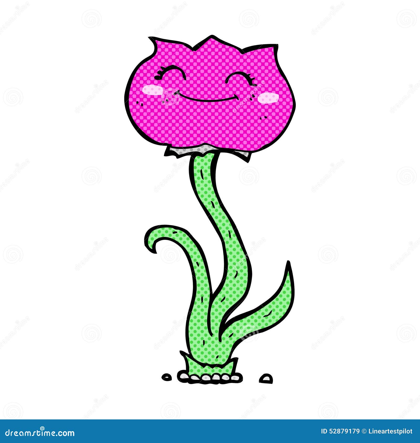 Comic cartoon flower stock illustration. Illustration of doodle - 52879179