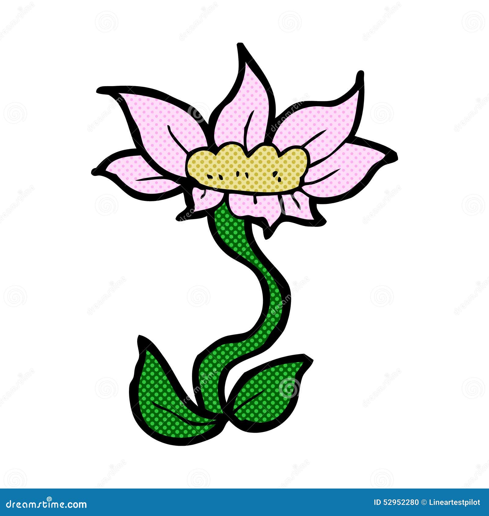 Comic cartoon flower stock illustration. Illustration of retro - 52952280