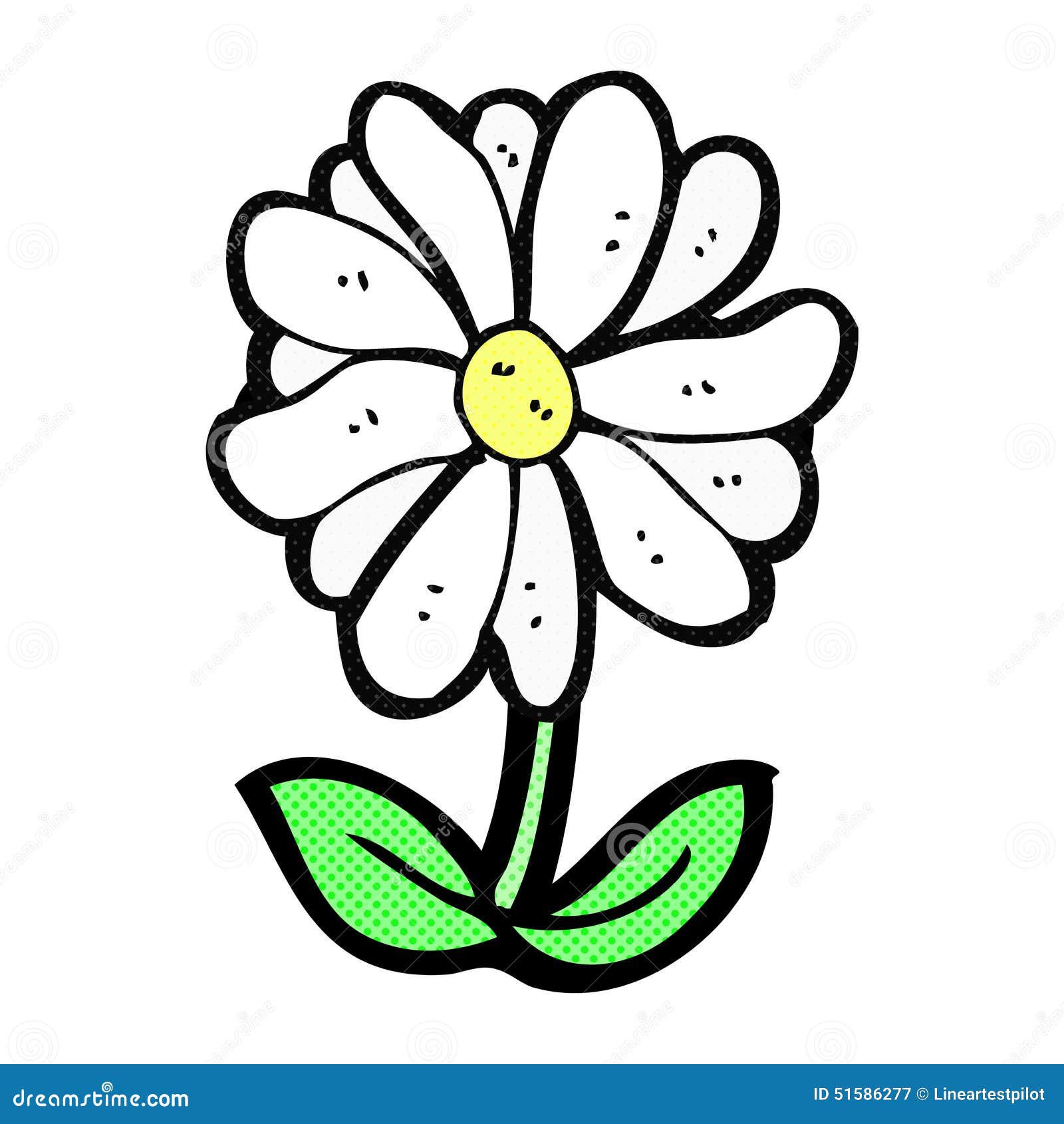 Comic Cartoon Flower Symbol Stock Illustration - Illustration of hand ...