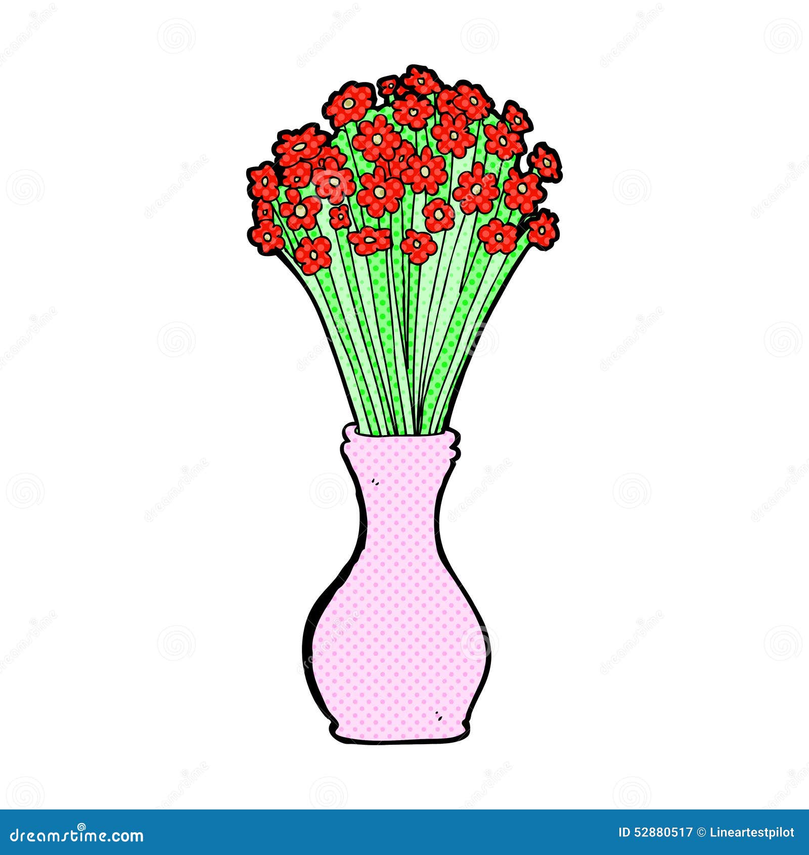 Comic Cartoon Flowers in Pot Stock Illustration - Illustration of comic ...