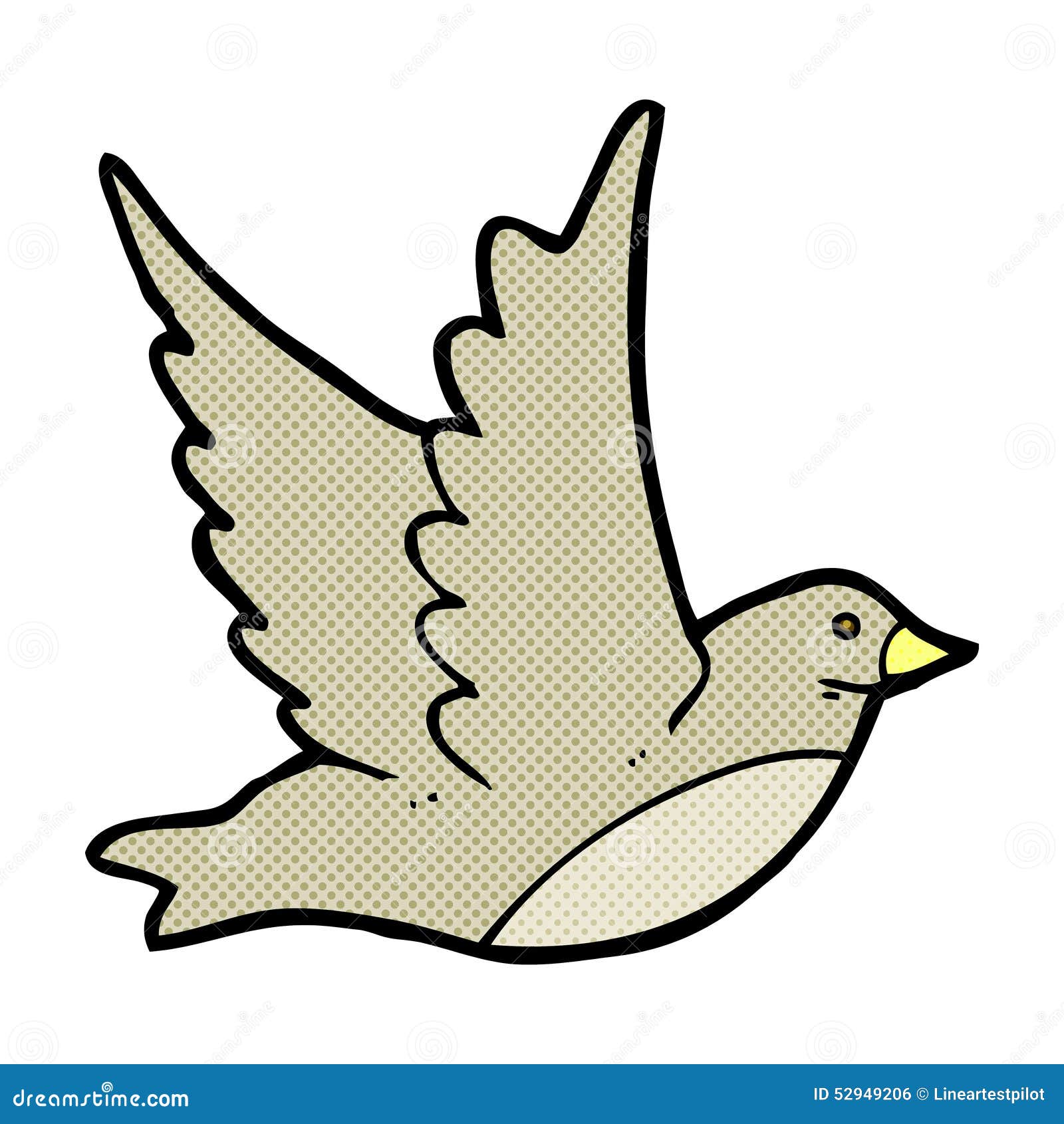 Comic cartoon flying bird stock illustration. Illustration of book ...