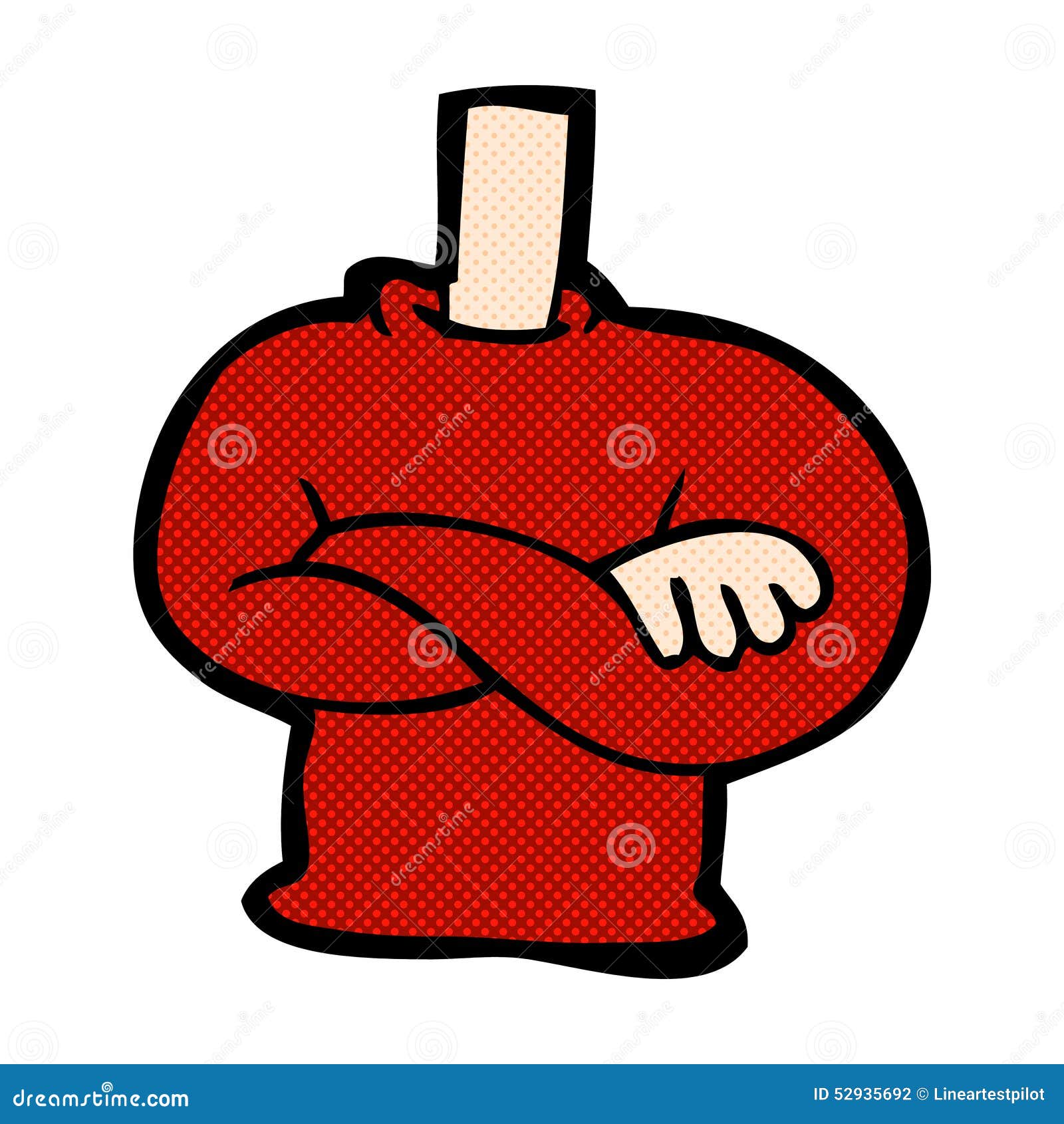 Comic Cartoon Folded Arms Body Stock Illustration - Illustration of ...