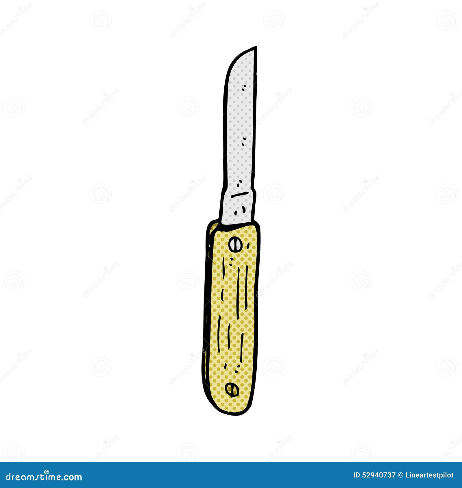 Comic Cartoon Folding Knife Stock Illustration - Illustration of clip ...