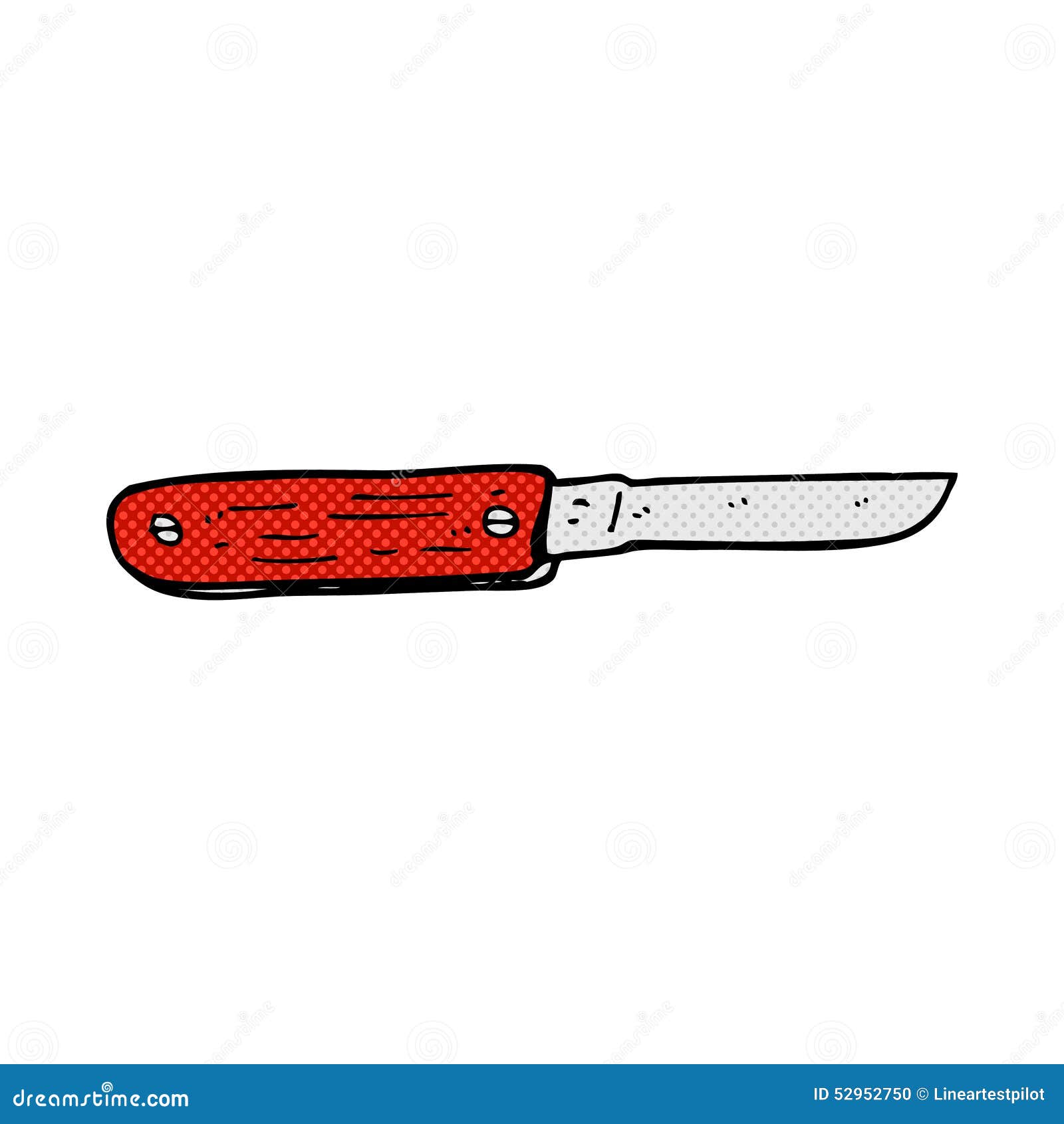 Comic Cartoon Folding Knife Stock Illustration - Illustration of retro ...