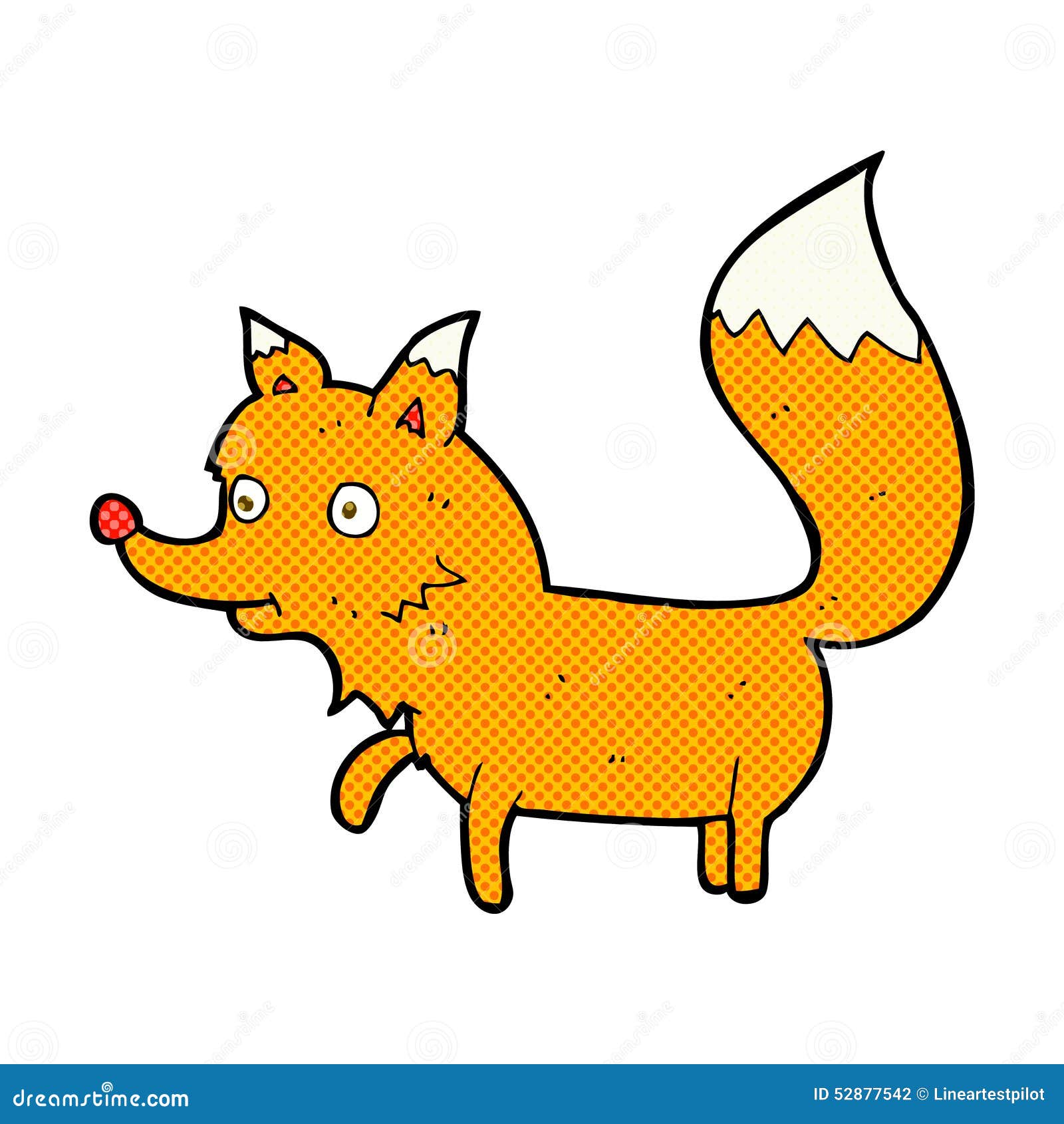 Comic cartoon fox cub stock illustration. Illustration of funny - 52877542