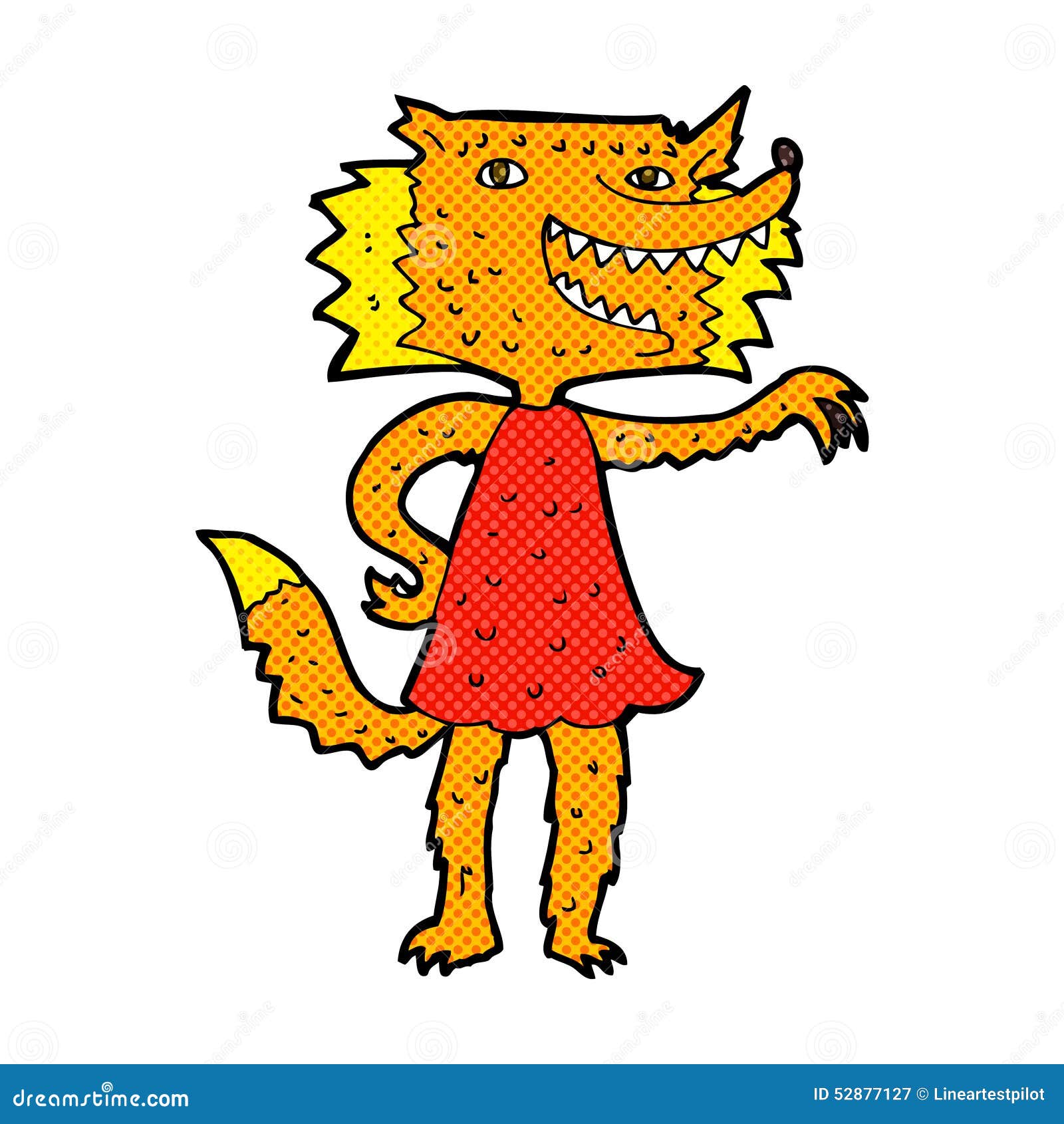 Comic cartoon fox girl stock illustration. Illustration of monster ...