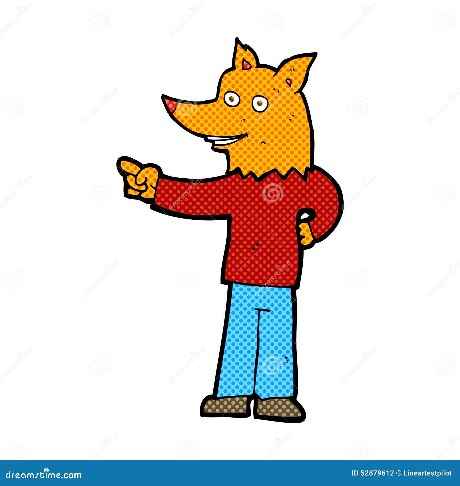 Comic Cartoon Fox Man Pointing Stock Illustration - Illustration of ...