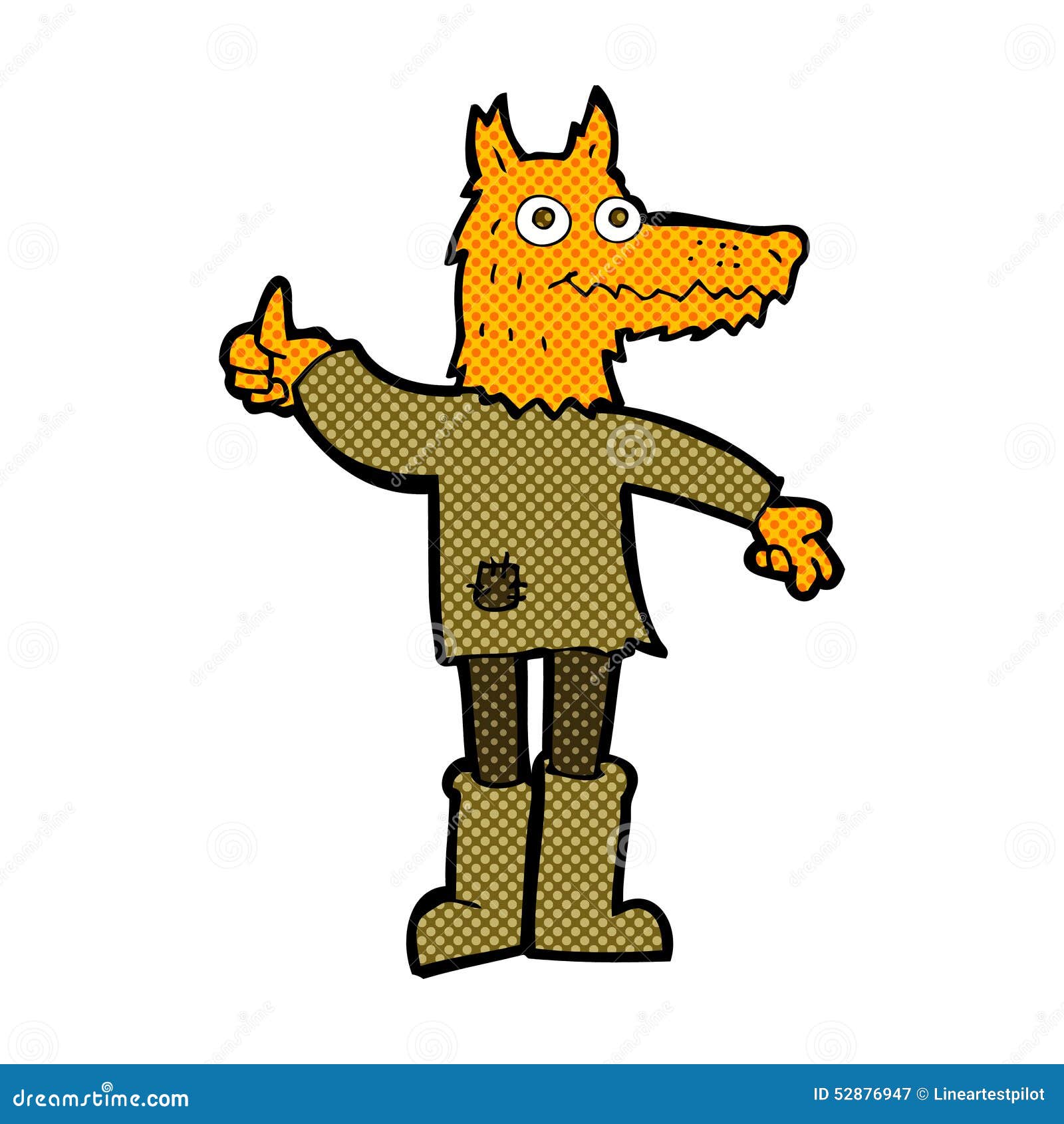 Comic cartoon fox man stock illustration. Illustration of print - 52876947