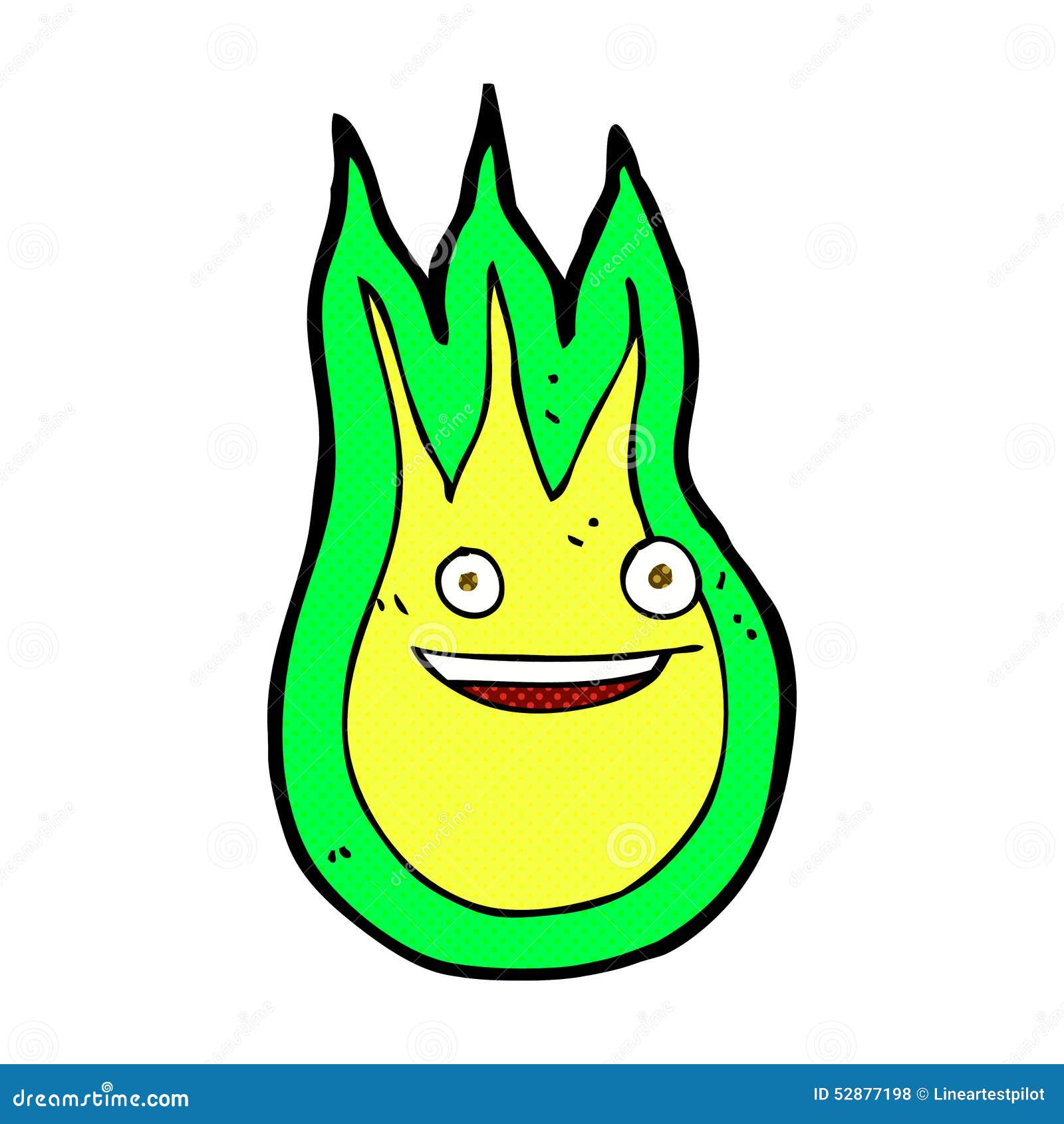 Comic Cartoon Friendly Fireball Stock Illustration - Illustration of ...