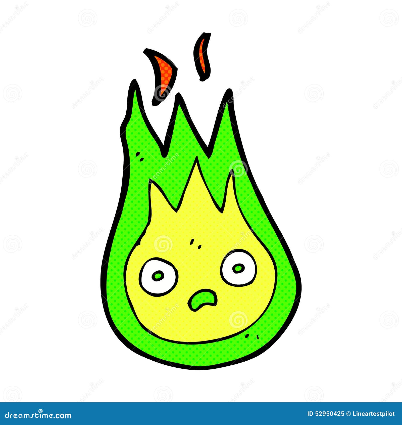 Comic Cartoon Friendly Fireball Stock Illustration - Illustration of ...
