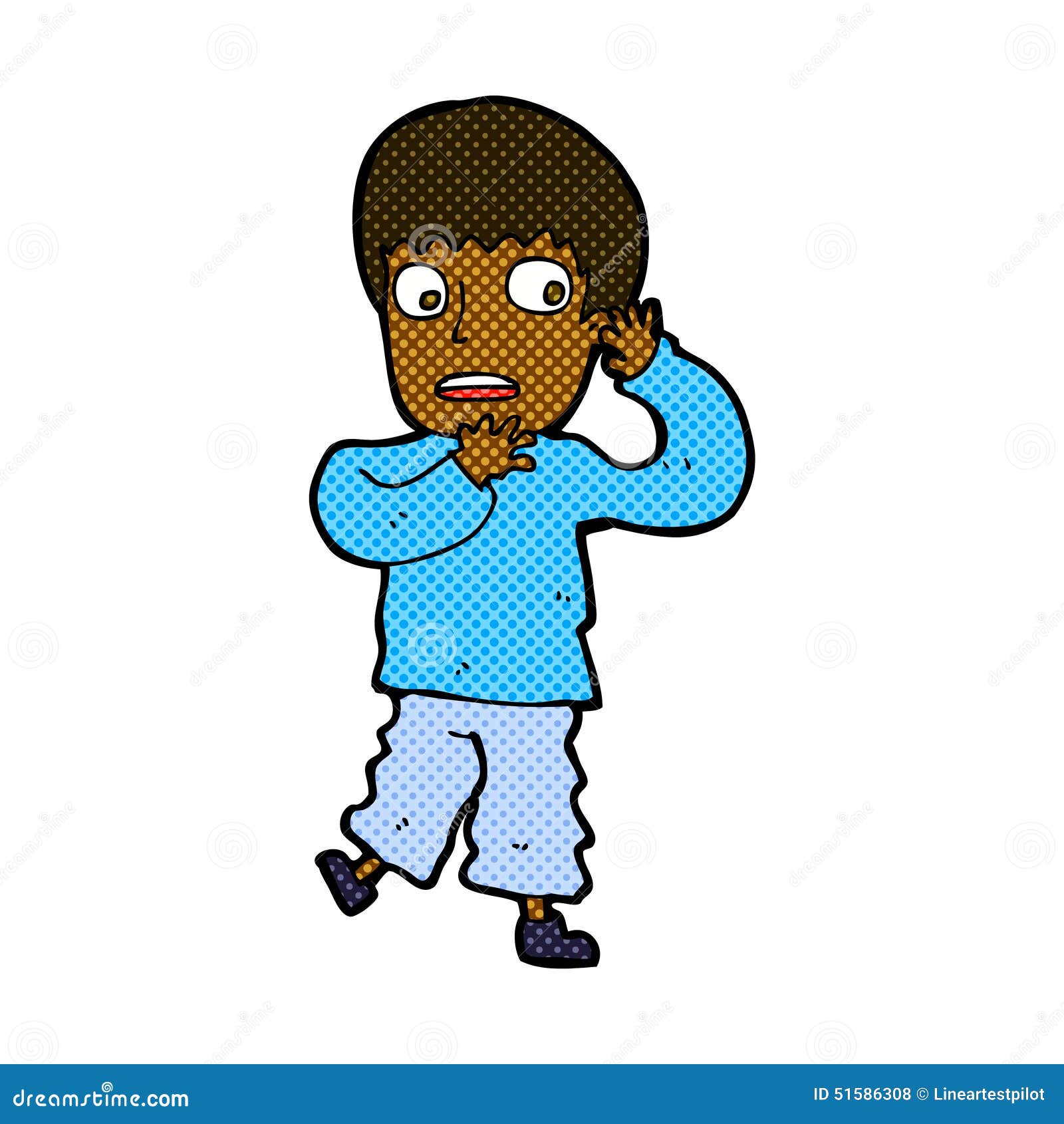Comic Cartoon Frightened Boy Stock Illustration - Illustration of print ...