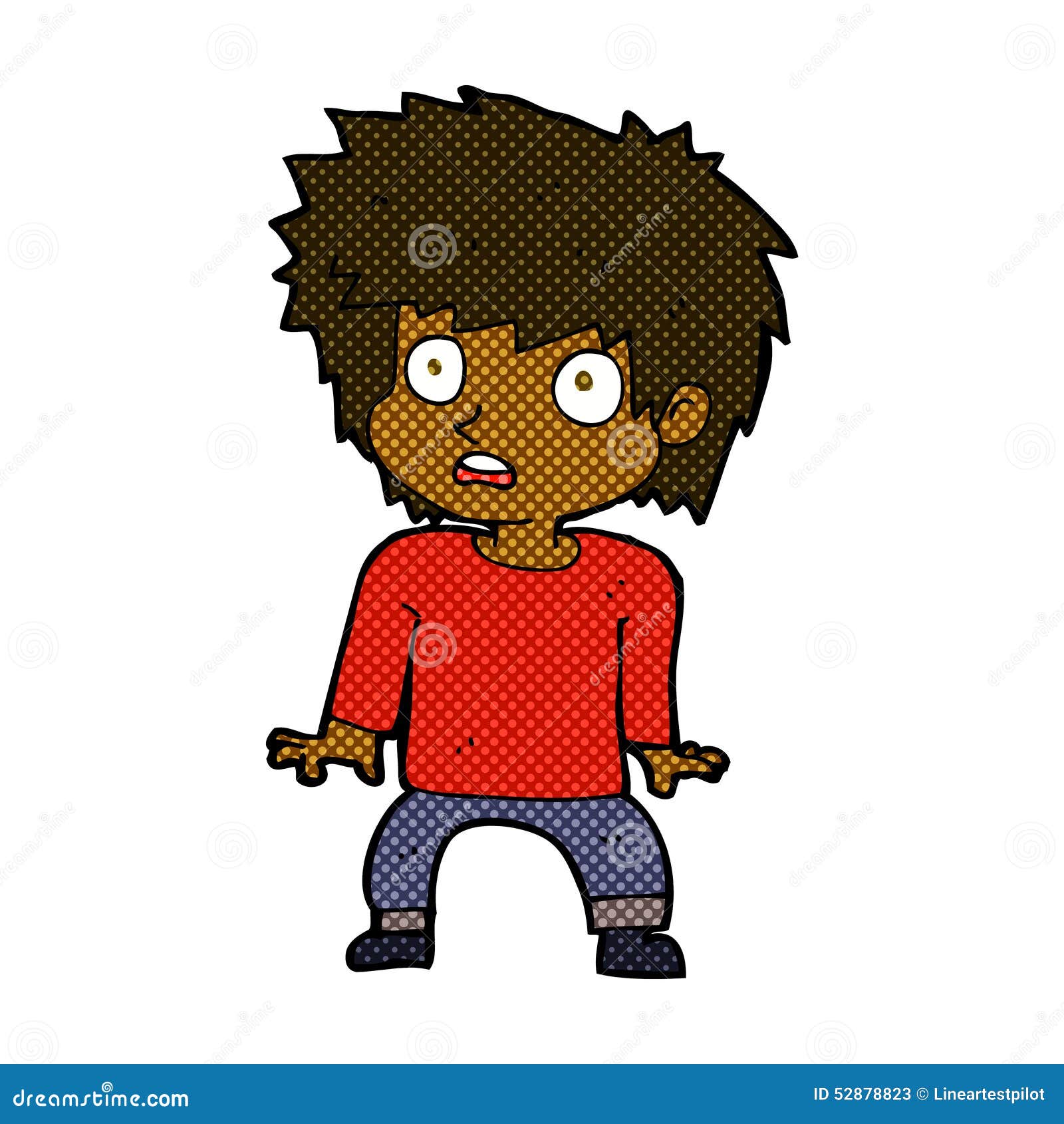 Cartoon Frightened Face. Emoji Of Surprise, Shock And Afraid. Emoticon ...