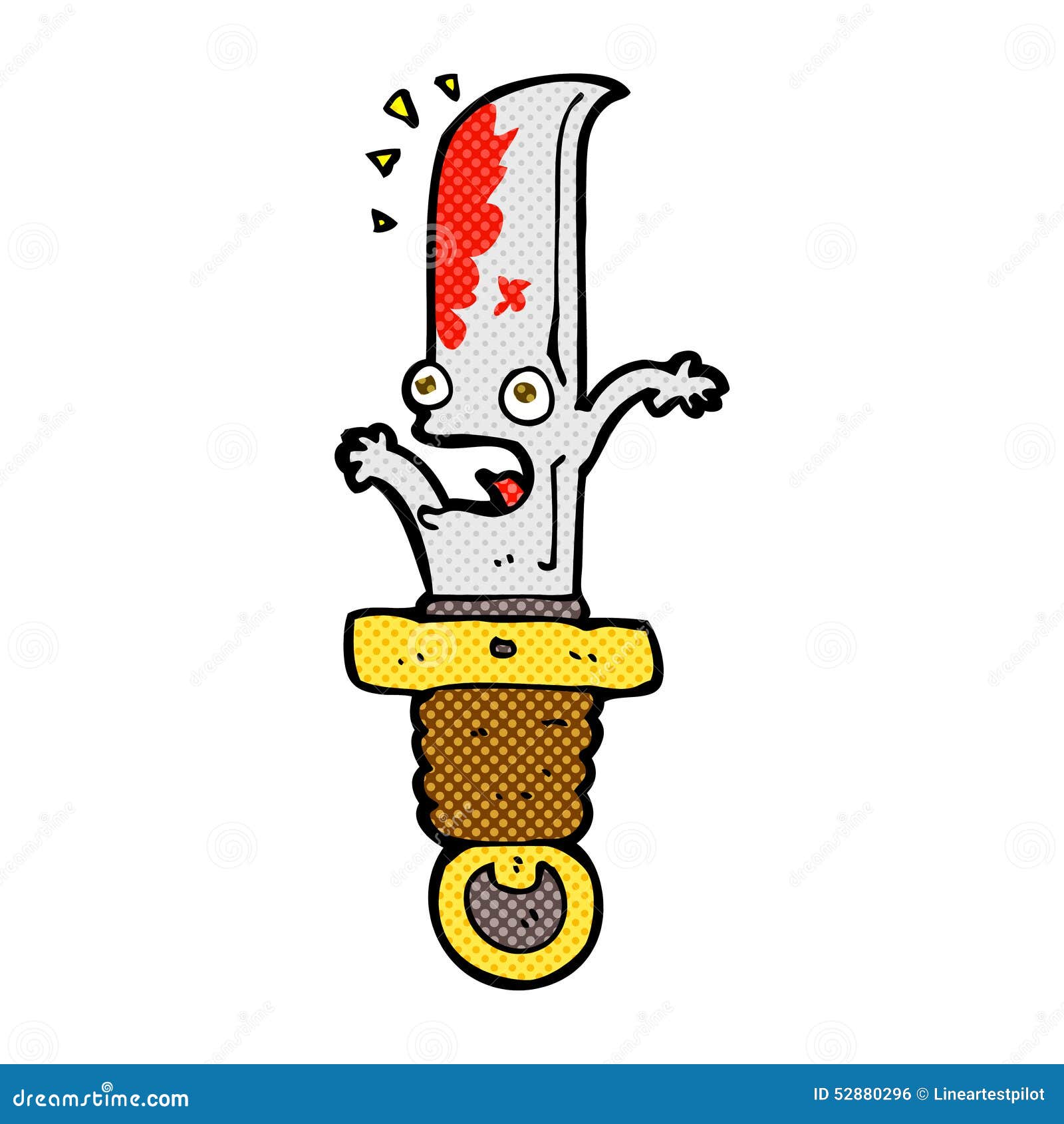 Comic Cartoon Frightened Knife Stock Illustration - Illustration of ...