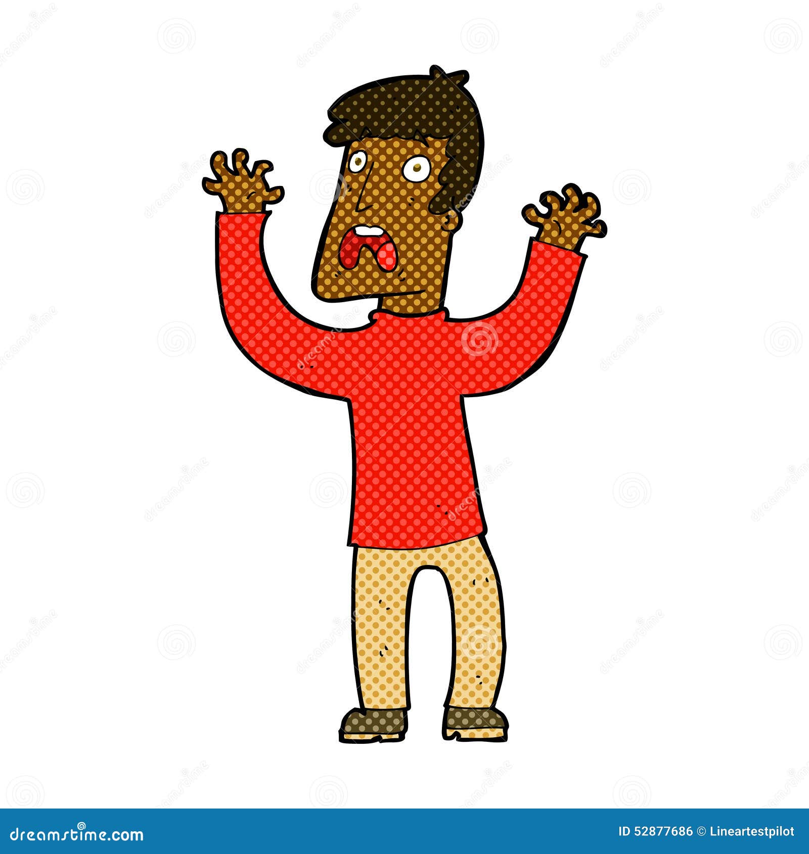Comic Cartoon Frightened Man Stock Illustration - Illustration of ...