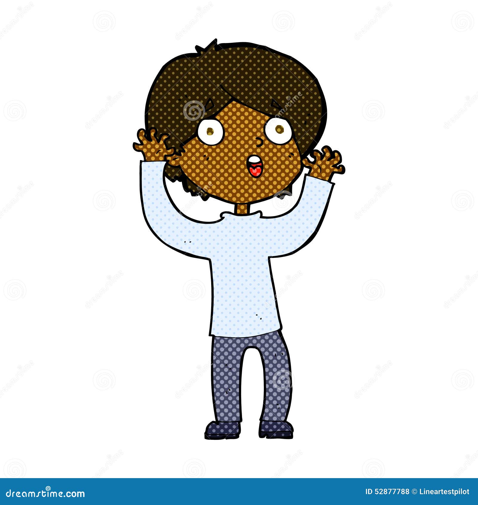 Comic Cartoon Frightened Man Stock Illustration - Illustration of ...