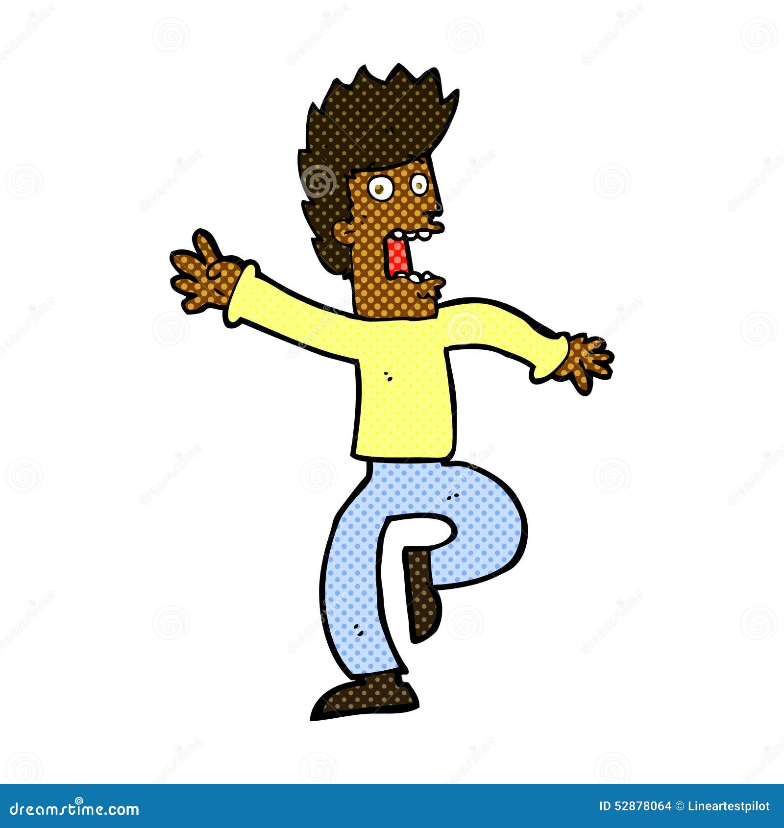 Comic Cartoon Frightened Man Stock Illustration - Illustration of male ...