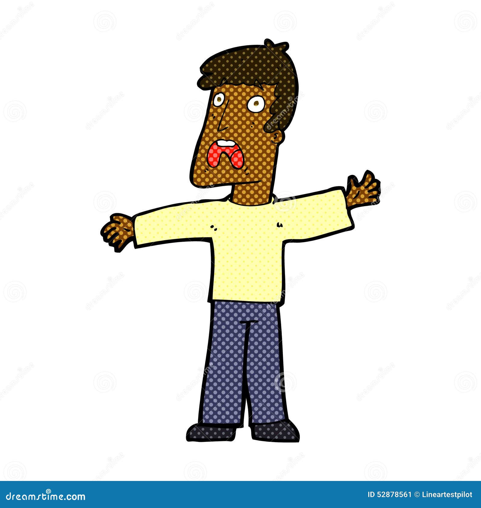 Comic Cartoon Frightened Man Stock Illustration - Illustration of ...