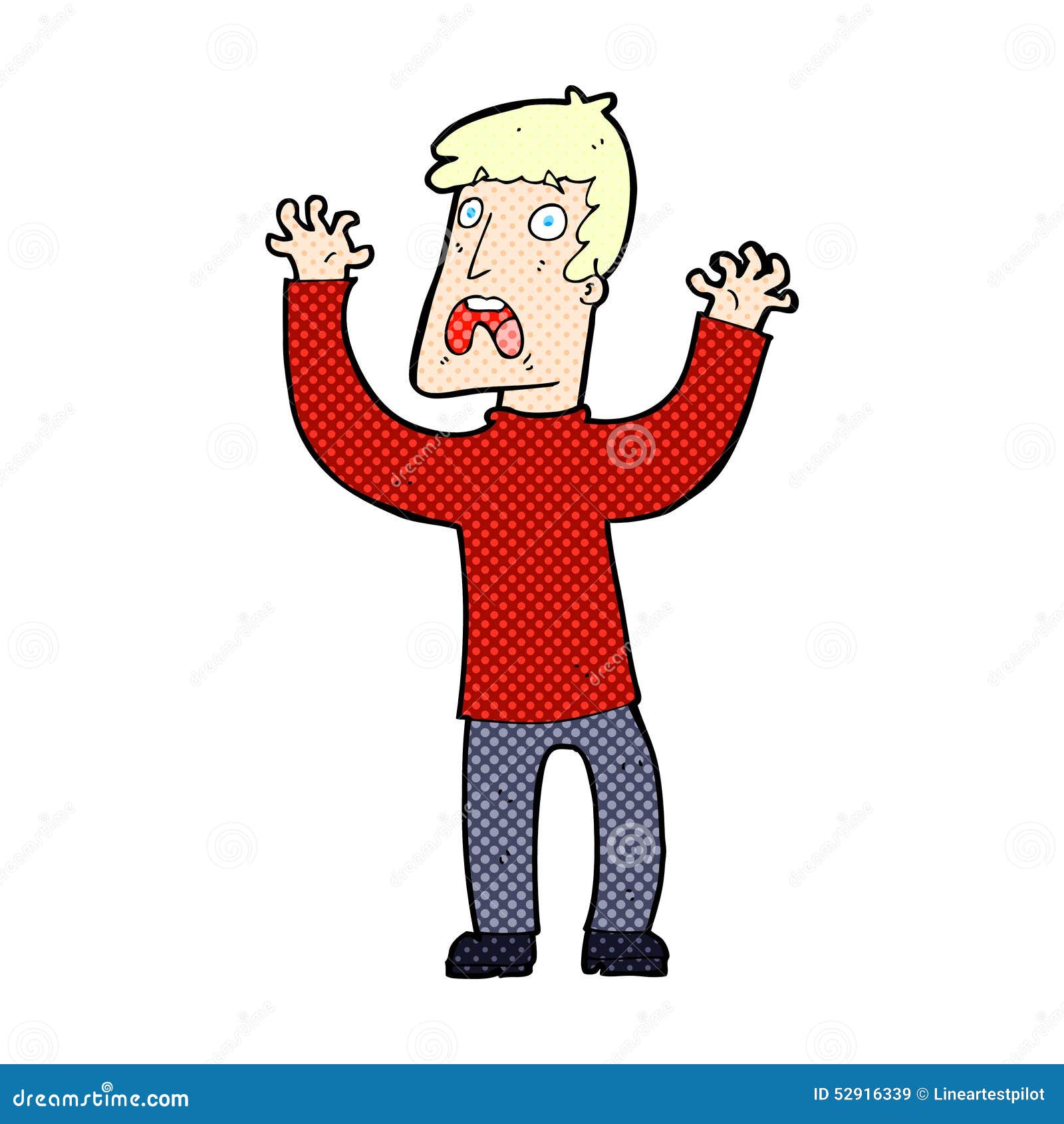 Comic Cartoon Frightened Man Stock Illustration - Illustration of comic ...